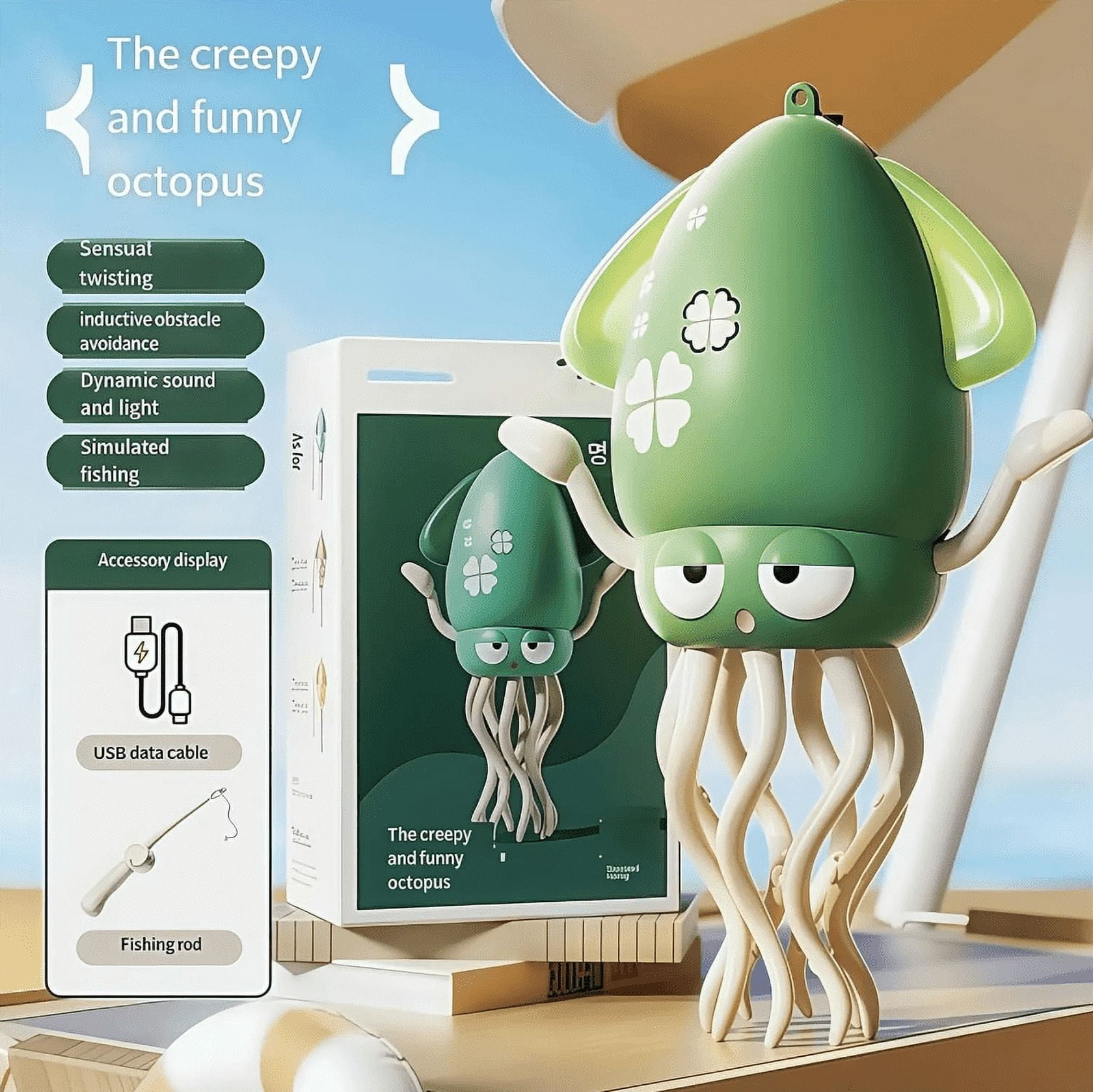 Luluy Electric Automatic Obstacle Avoidance Octopus, Interactive Auto ...