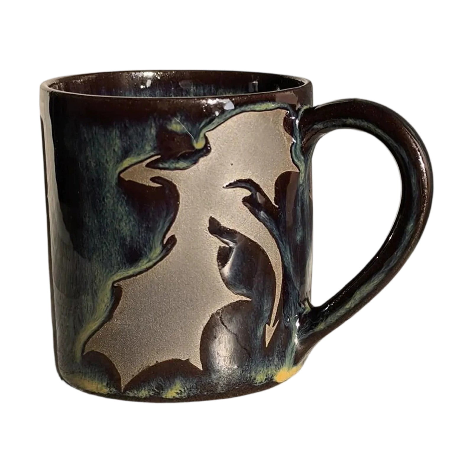 Luluy Handcrafted Ceramic Coffee Mug With Unique Bat Design, 12 Oz ...