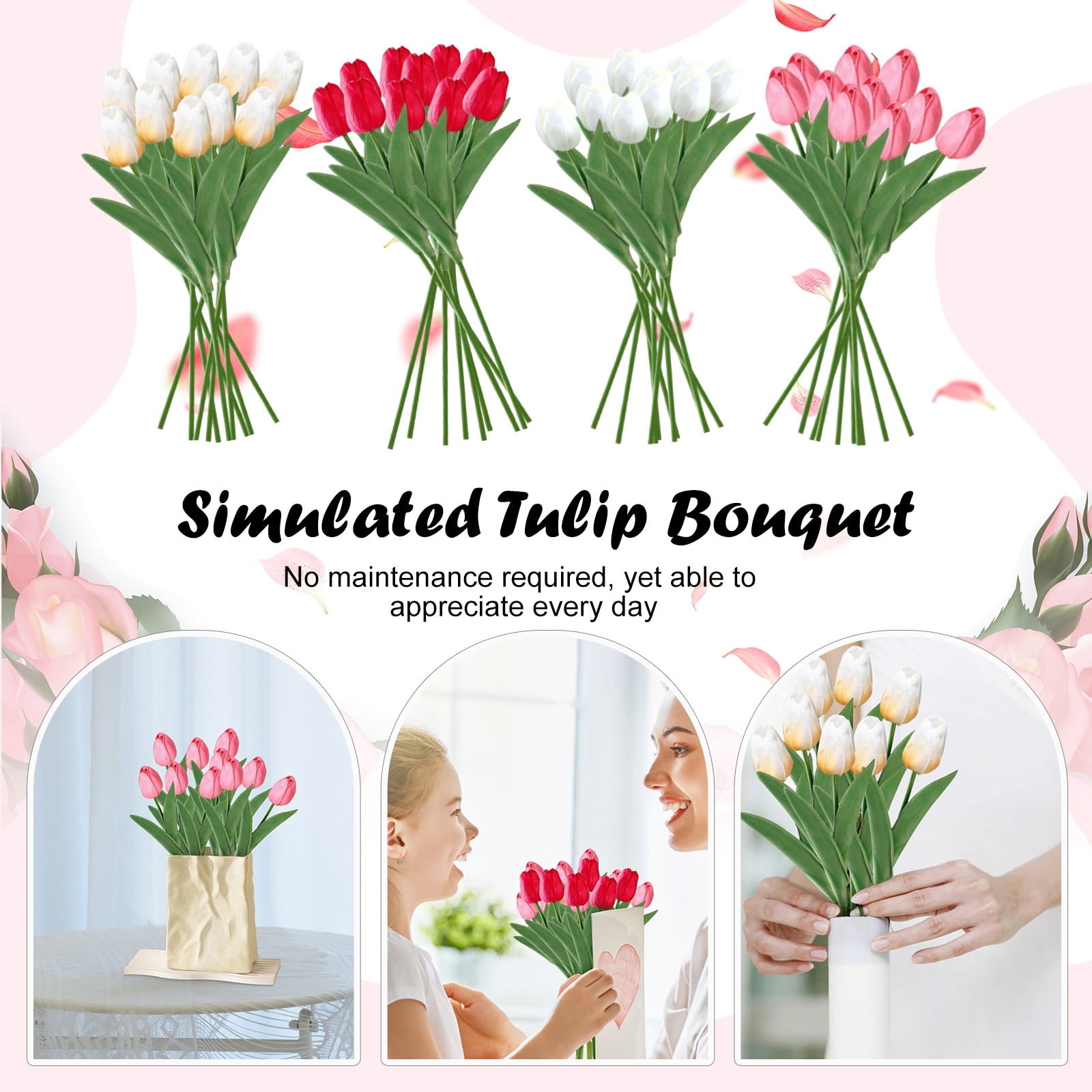 Luluy Hot Holiday Gifts Spring Simulation Tulip Artificial Flowers ...