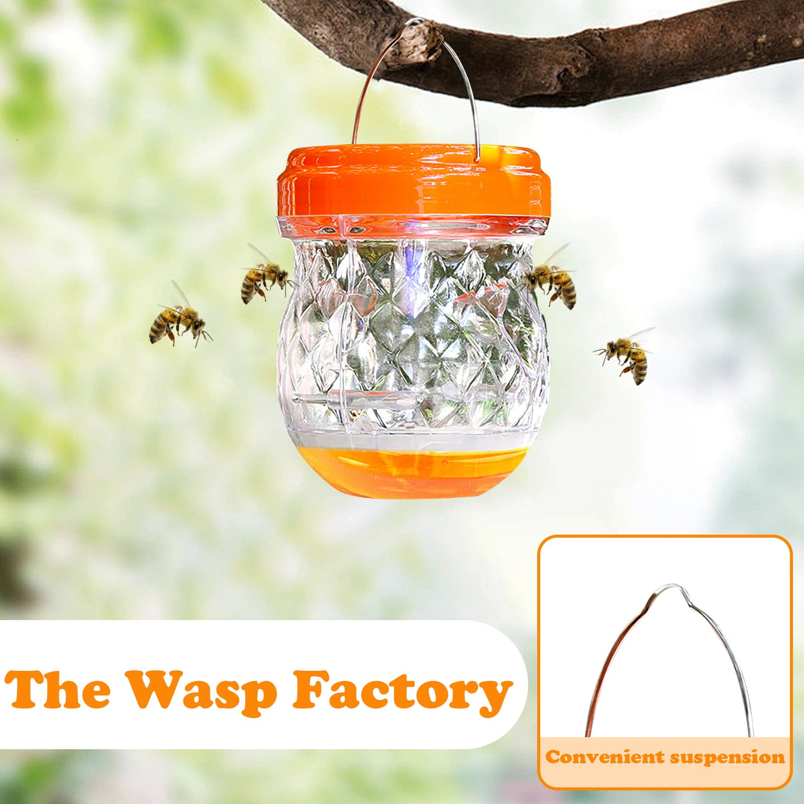 Luluy Outdoor Hanging Fly Trap With Durable Glass Jar, Effective Pest ...