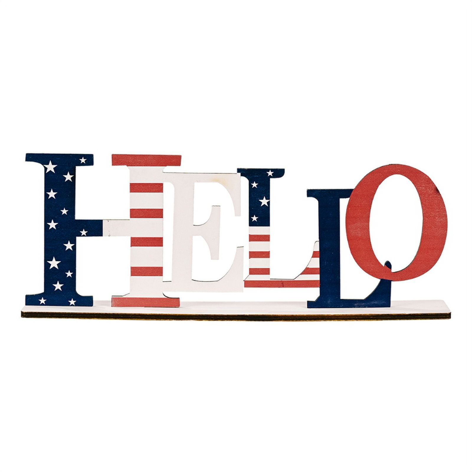 Luluy Patriotic Table Decoration Signs Memorial Day Table Decor Wooden ...