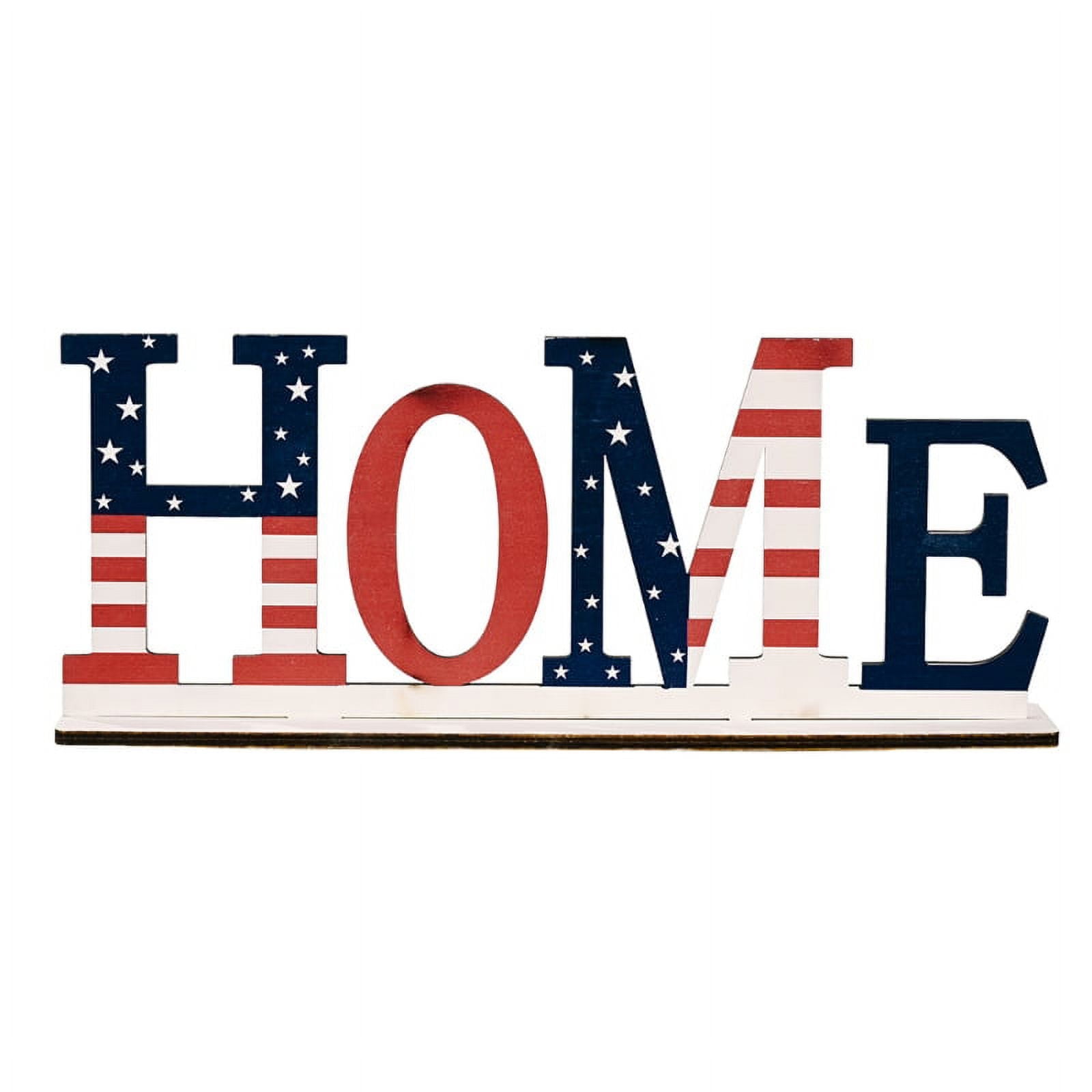 Luluy Patriotic Table Decoration Signs Memorial Day Table Decor Wooden ...