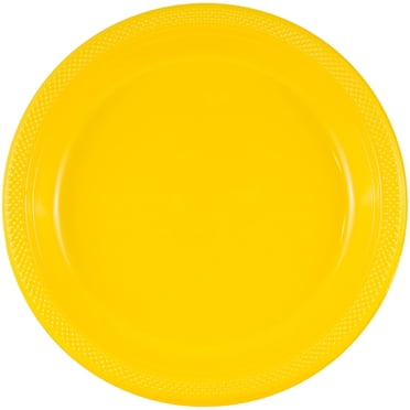 Efavormart 10 Pack | 8" Glossy Black Round Plastic Dinner Plates With ...