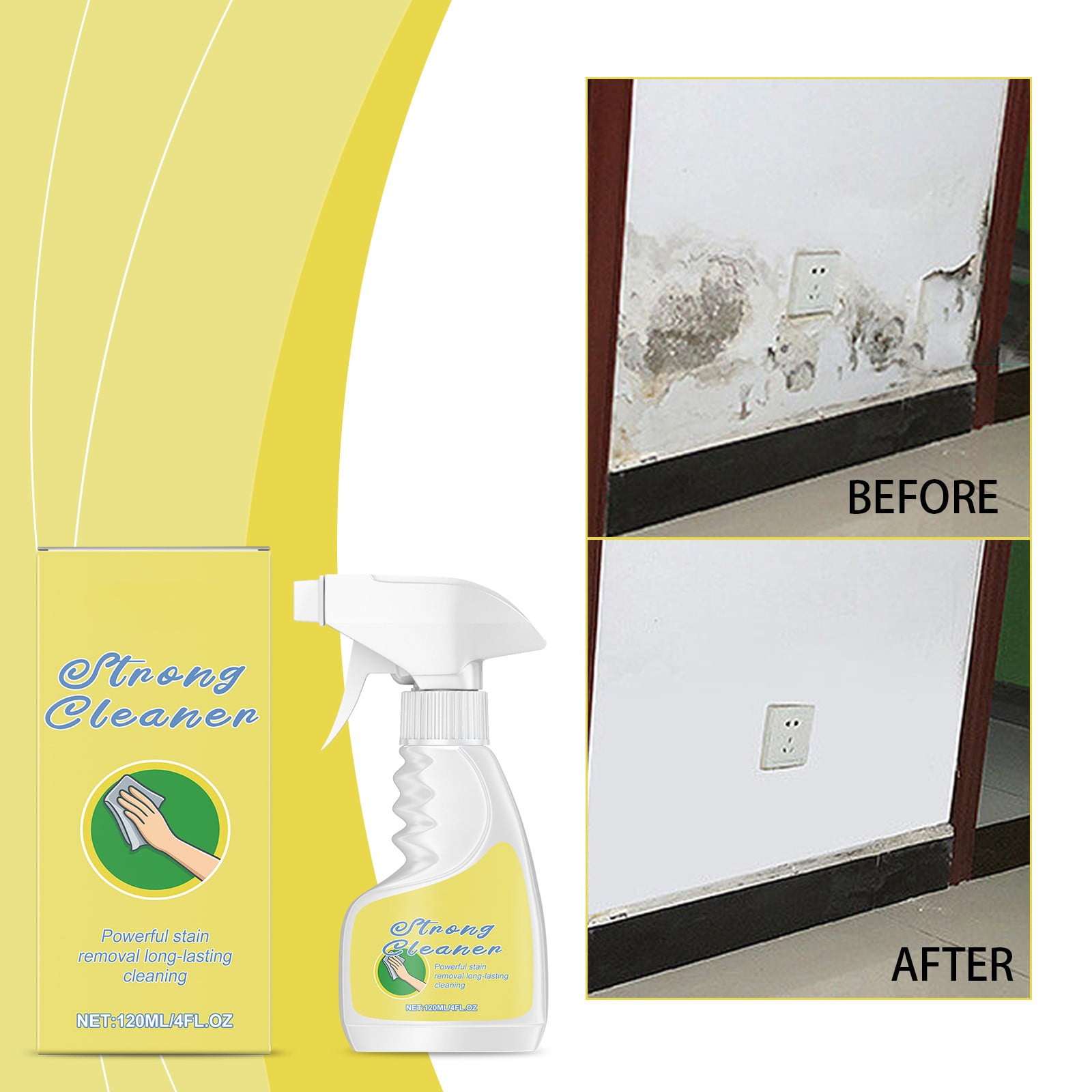 Luluy Strong Cleaner; Wall Cleaning Spray; Bathroom Walls; Water Stains ...