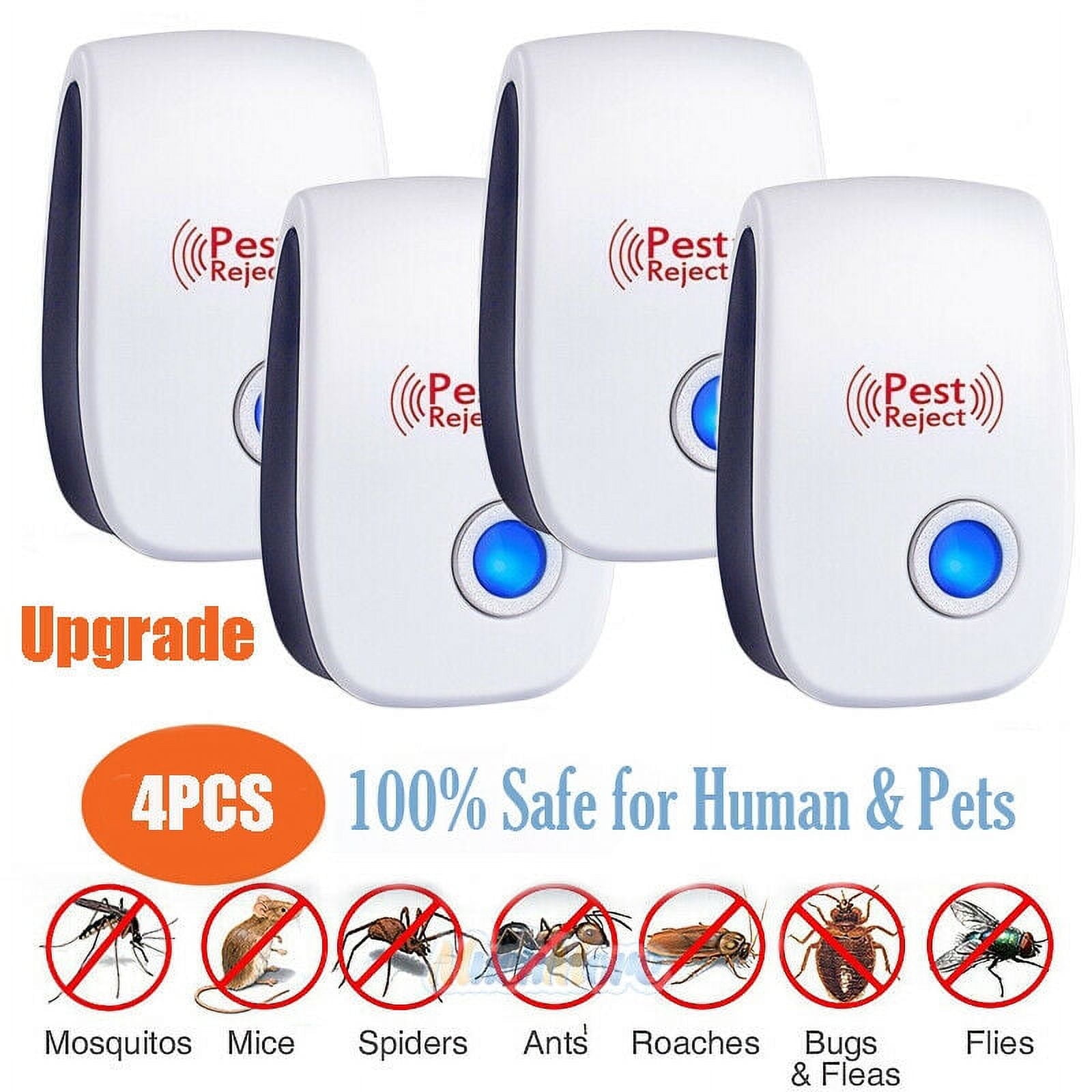 Luluy Ultrasonic Rodent And Pest Repellent Plug In Device, 4 Pack,Mice ...