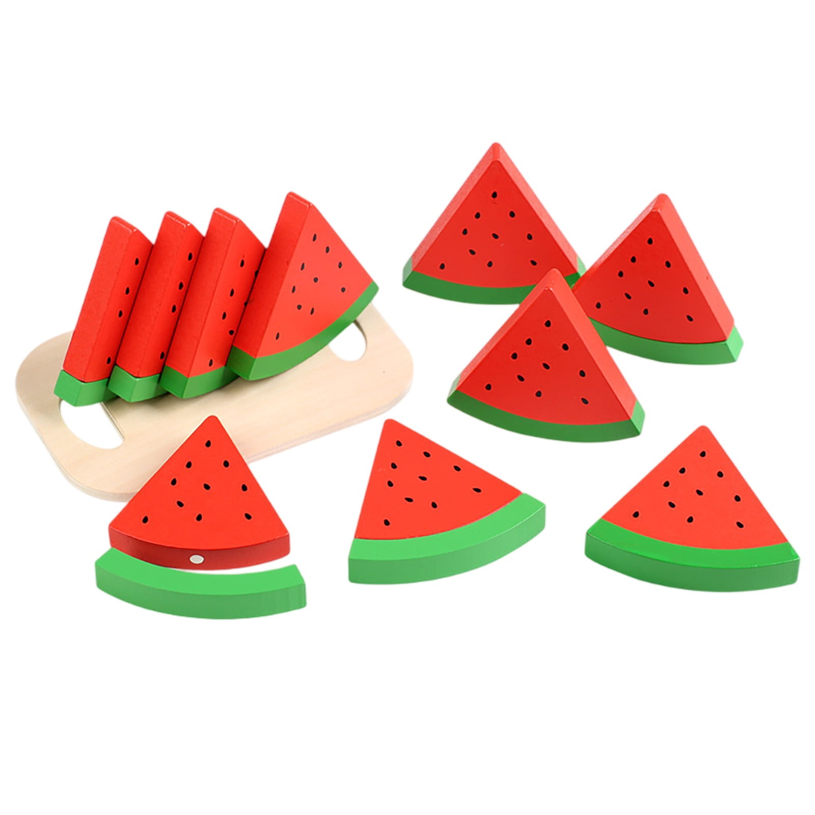 Luluy Wooden Watermelon Cutting Toy Set For Kids, Pretend Play Food ...