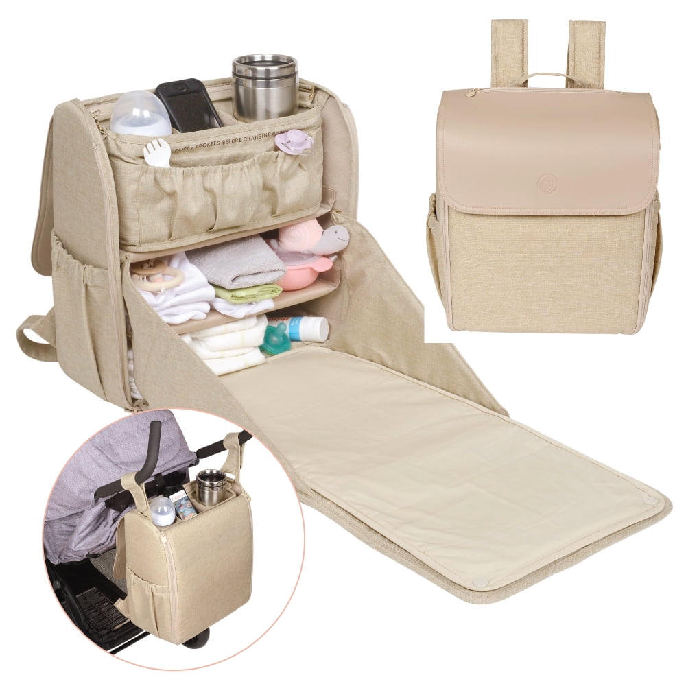 Lulyboo Diaper Bag Backpack, Full Open Cabinet and Padded Changing ...