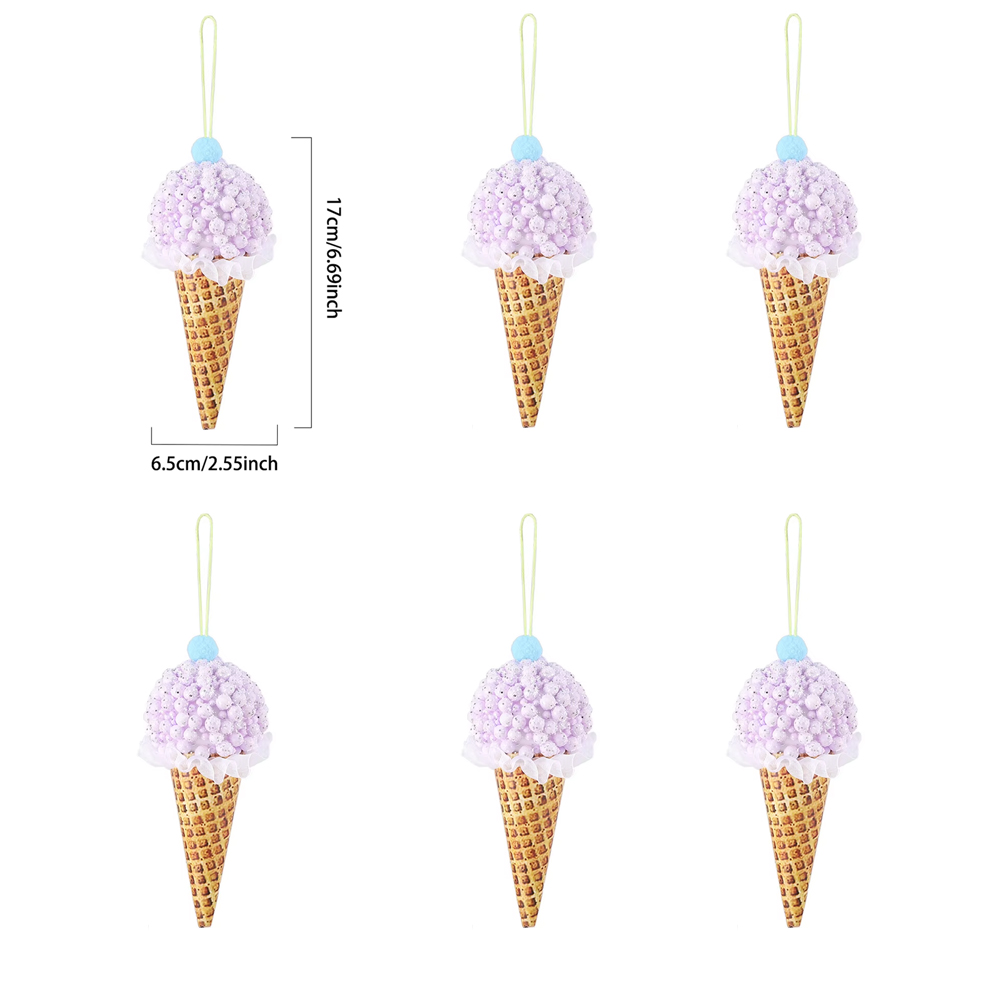 Luma 6PCS Macaron Pastel Ice Cream Cone Ornaments, Hanging Christmas ...