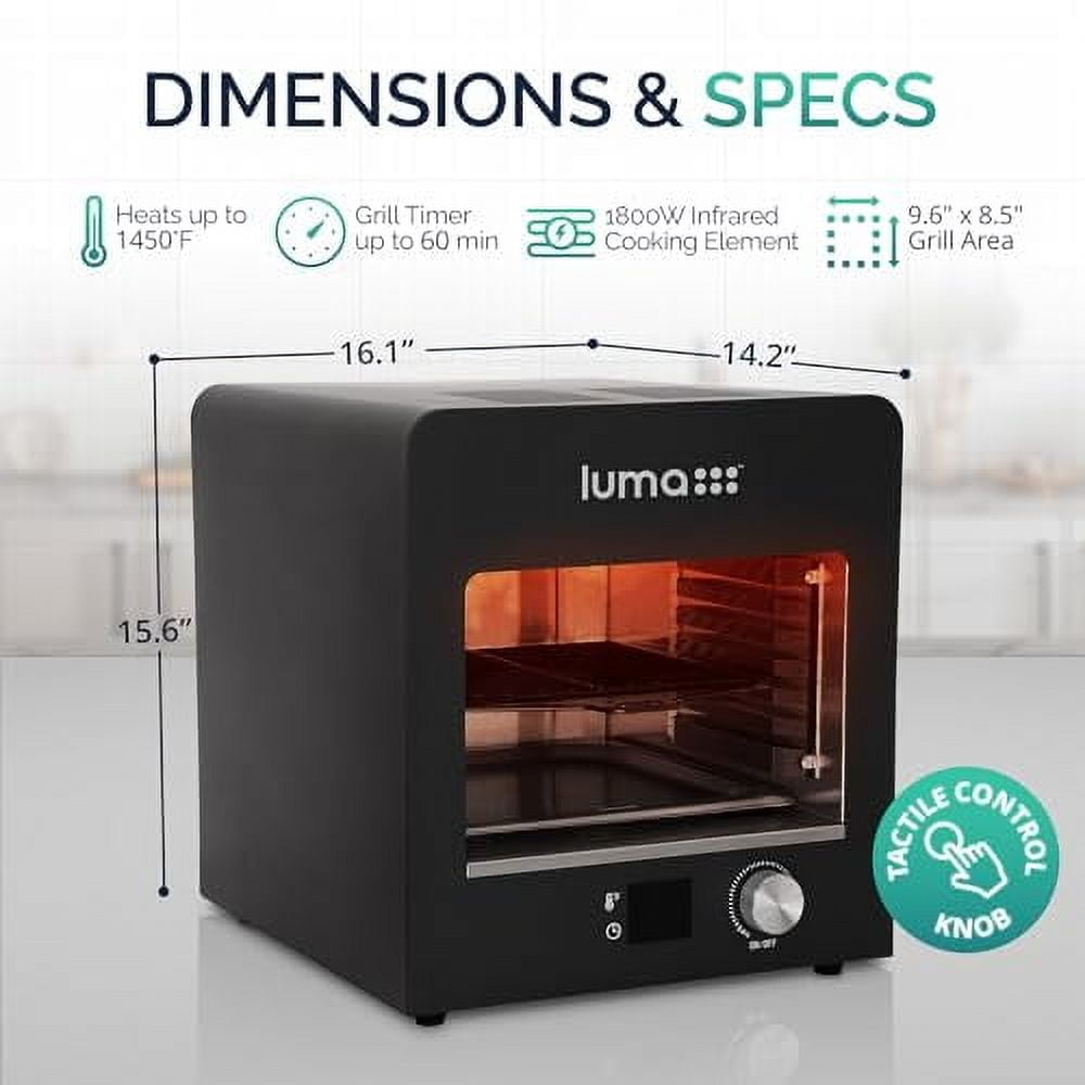 Luma Electric Steak Grill, Portable Indoor Countertop Oven with Griddle ...