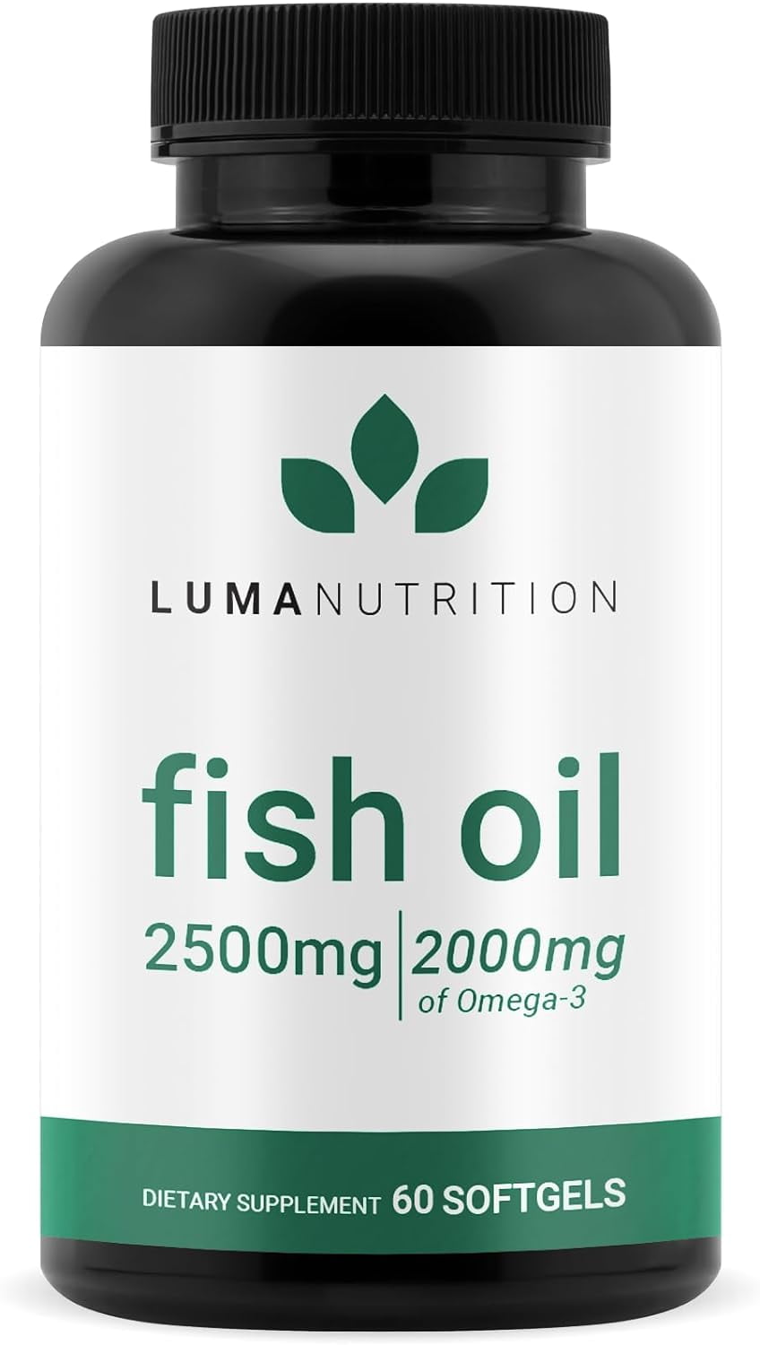 Luma Nutrition Omega 3 Fish Oil Supplement - Extra Strength 2500mg ...