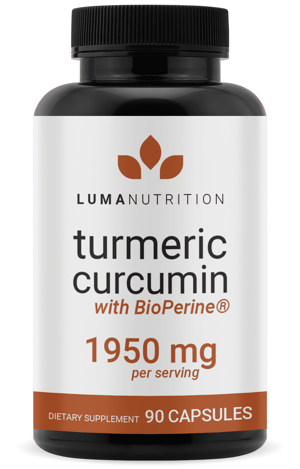 Luma Nutrition Turmeric Curcumin with Black Pepper 1950mg Per Serving ...