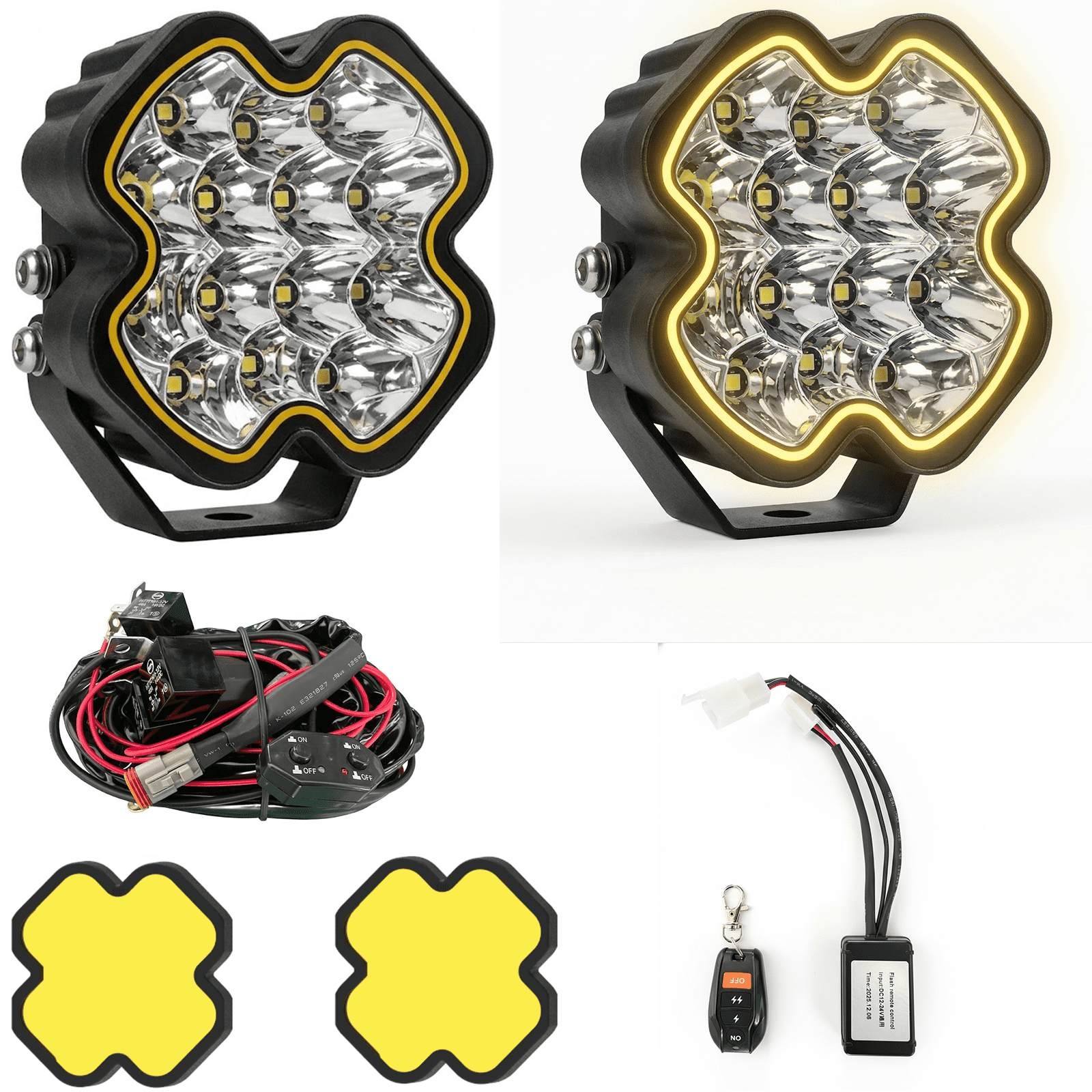 Luma-Pro Series 4" Dual Color LED Pods with Wireless Remote, 100W ...