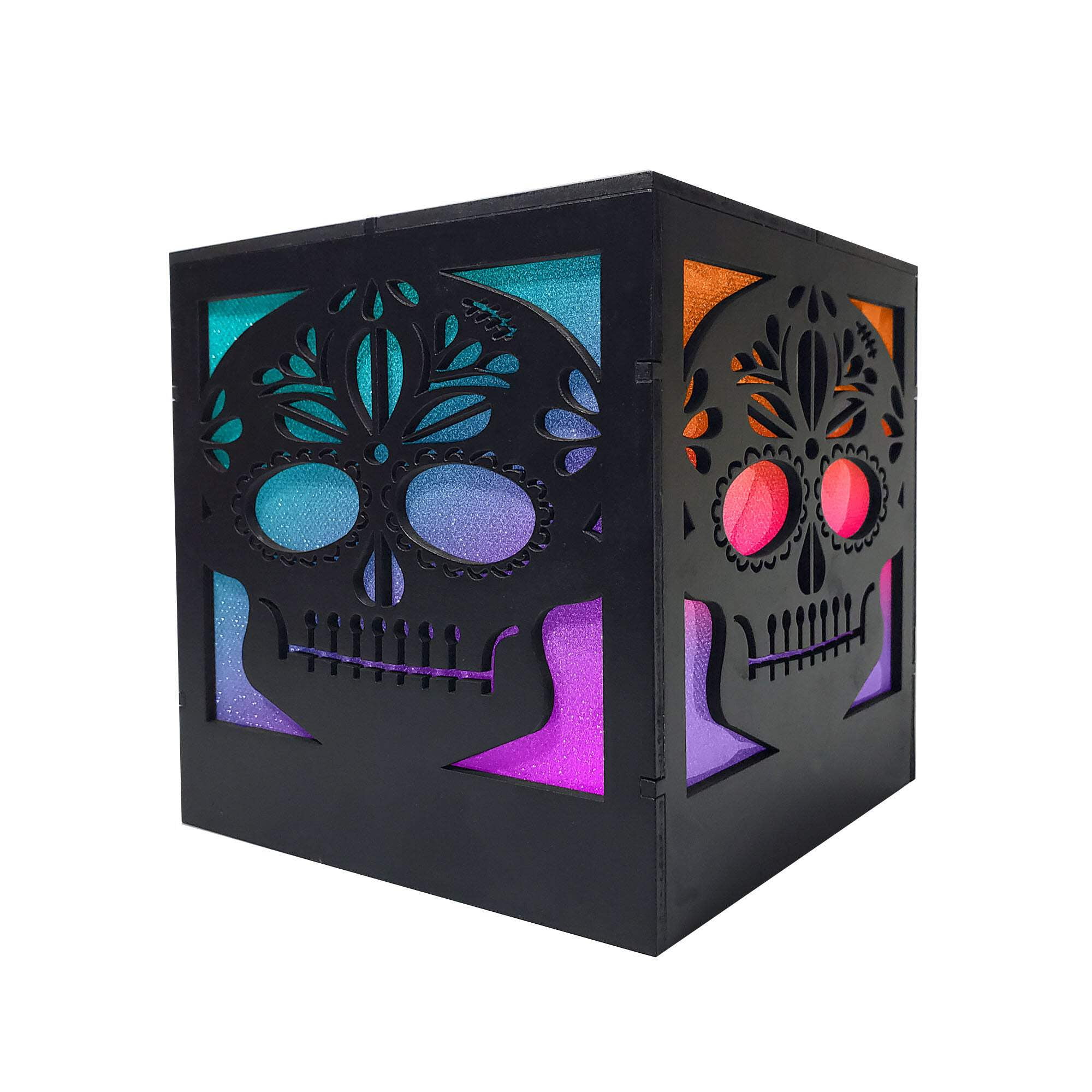 LumaBase Battery Operated Color Changing Sugar Skull Box - Walmart.com