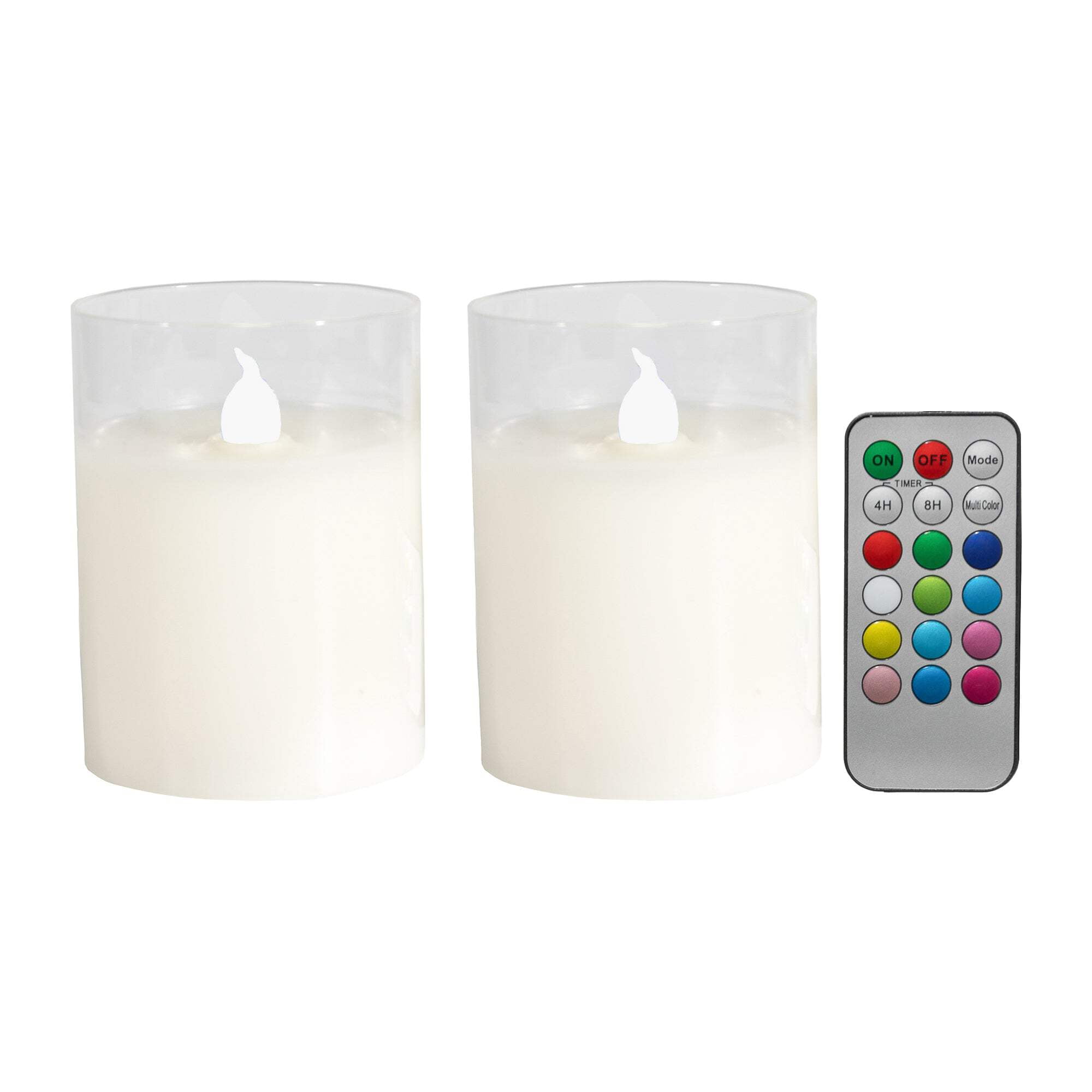 LumaBase Flameless Wax Flicker, Battery Operated Glass LED Candles with ...