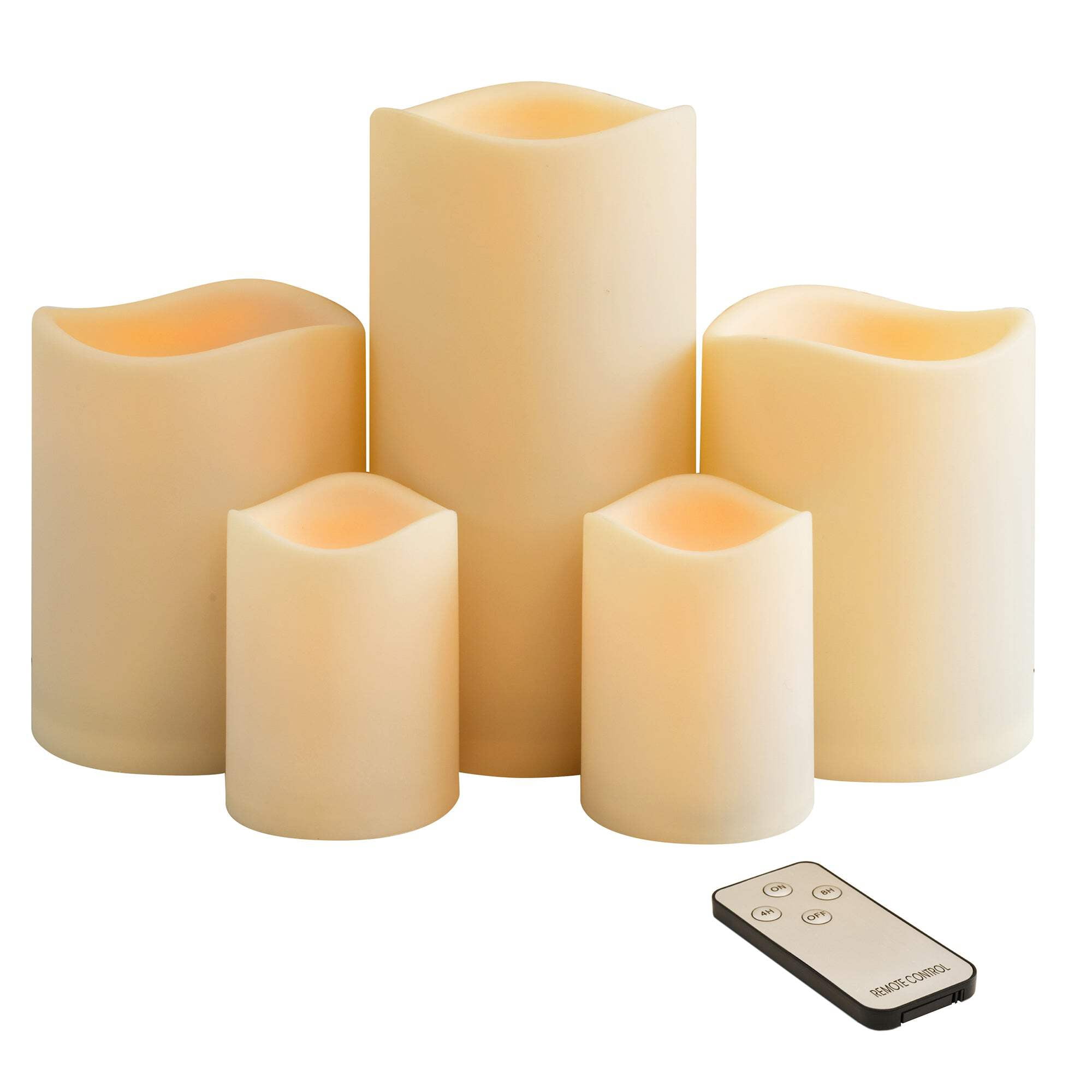 LumaBase Battery Operated LED Candles with Remote Control - Set of 5 ...