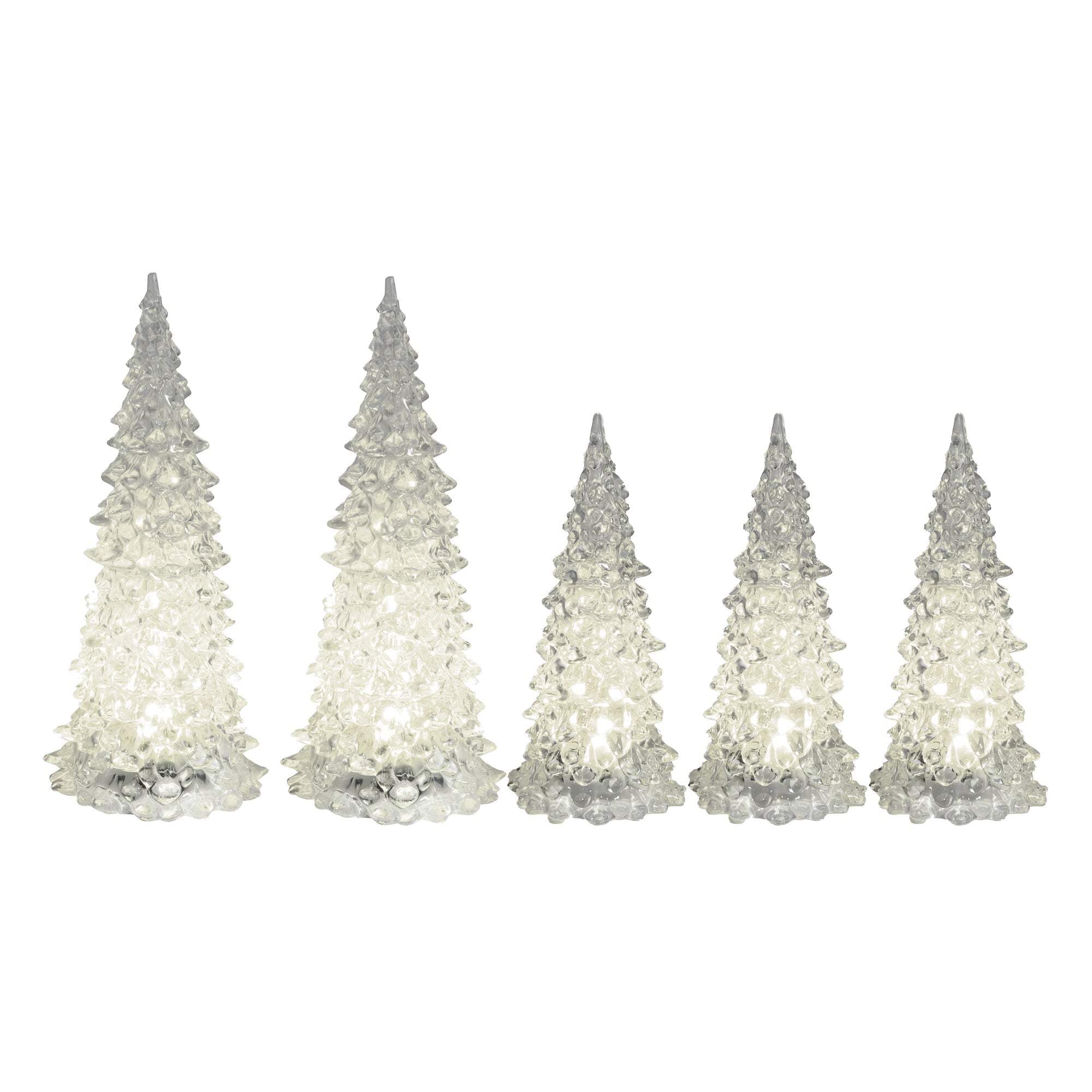 LumaBase Battery Operated LED Crystal Trees - Set of 5 - Walmart.com