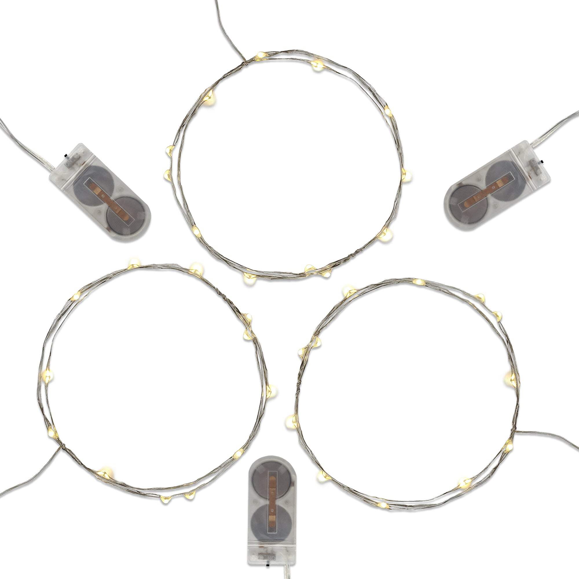 LumaBase Battery Operated LED Fairy String Lights - Set of 3 (Warm ...