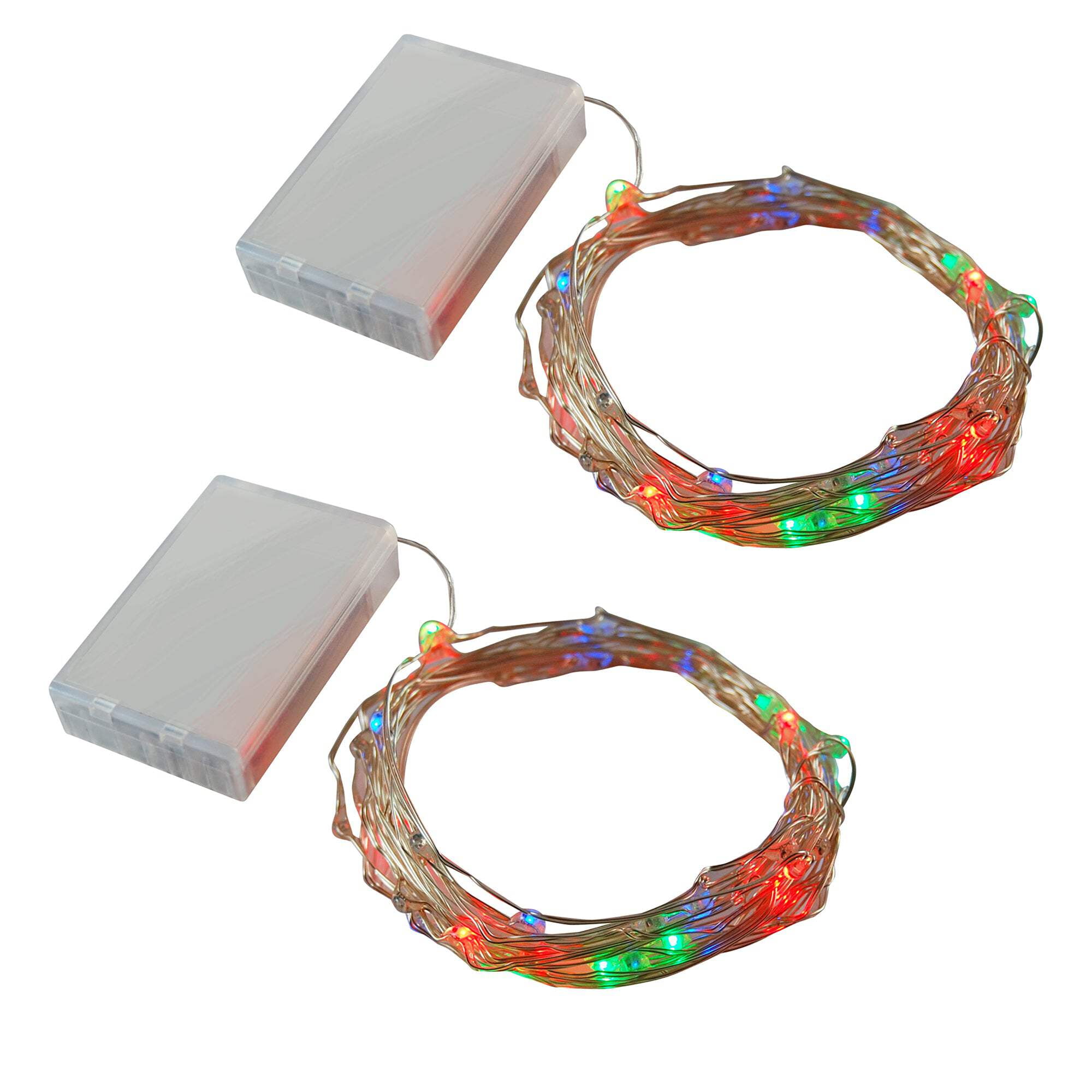 LumaBase Battery Operated LED Fairy String Lights, Twinkling Multicolor ...