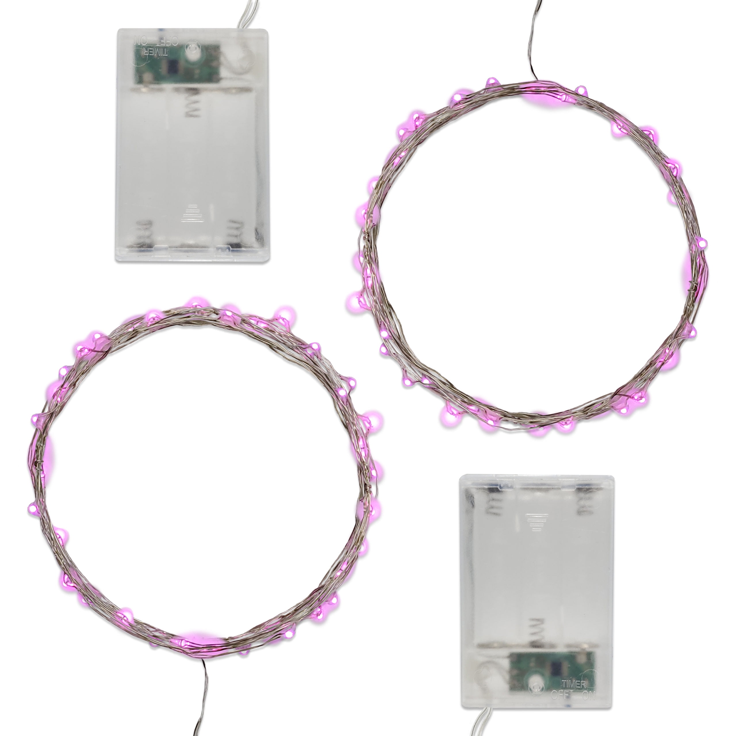 LumaBase Battery Operated LED Fairy String Lights with Timer - Set of 2 ...