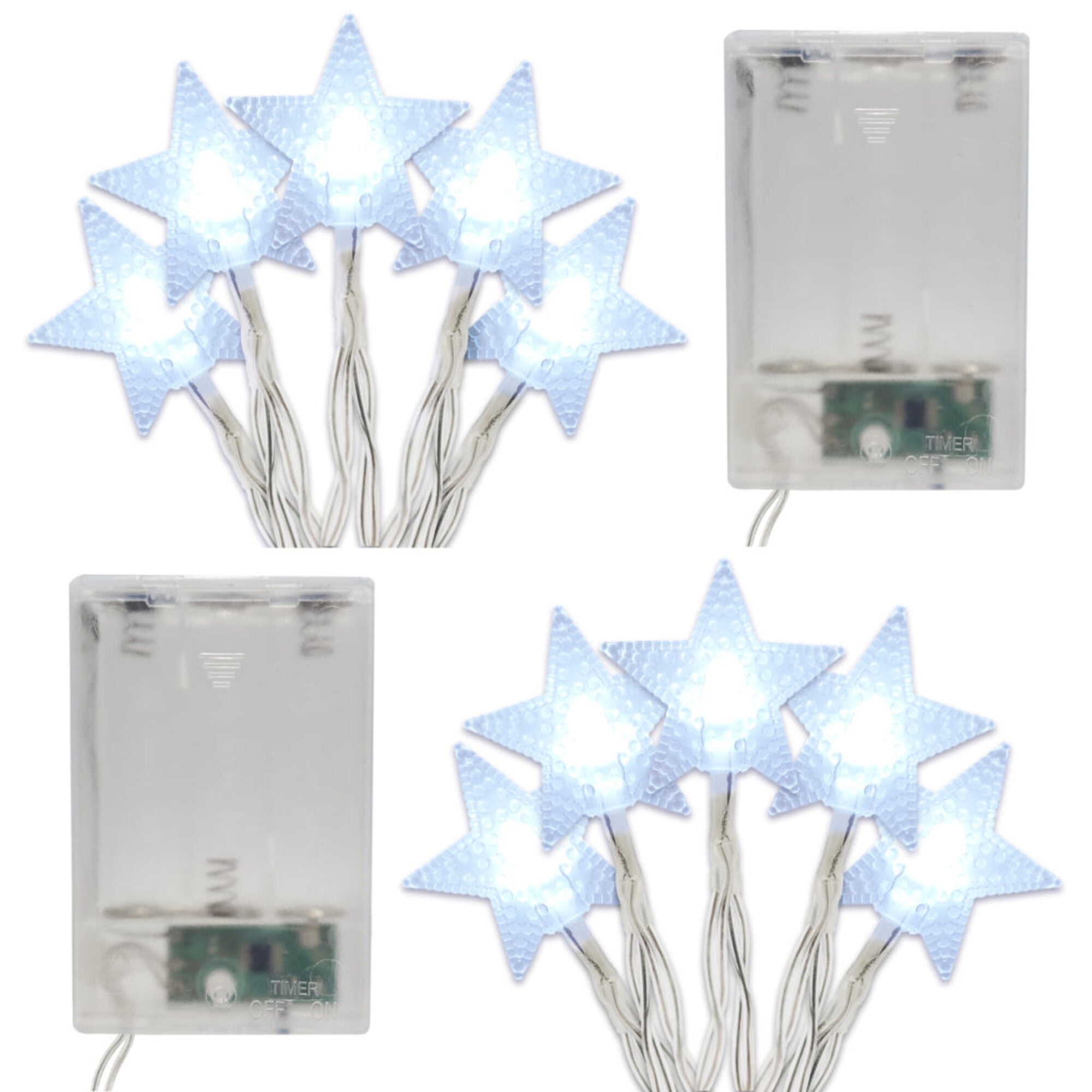 LumaBase Battery Operated LED Mini Star String Lights - Set of 2 ...