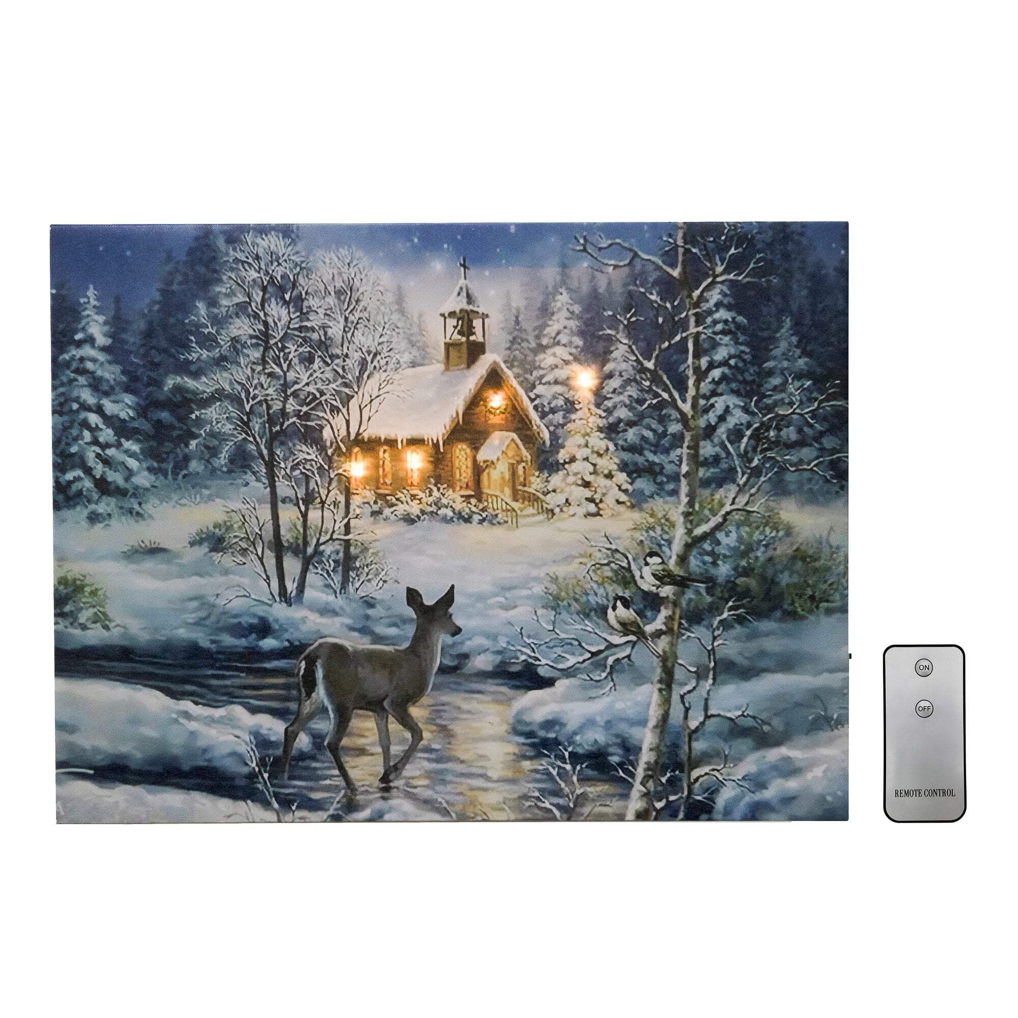 LumaBase Battery Operated Lighted Wall Art with LED Lights and Remote ...