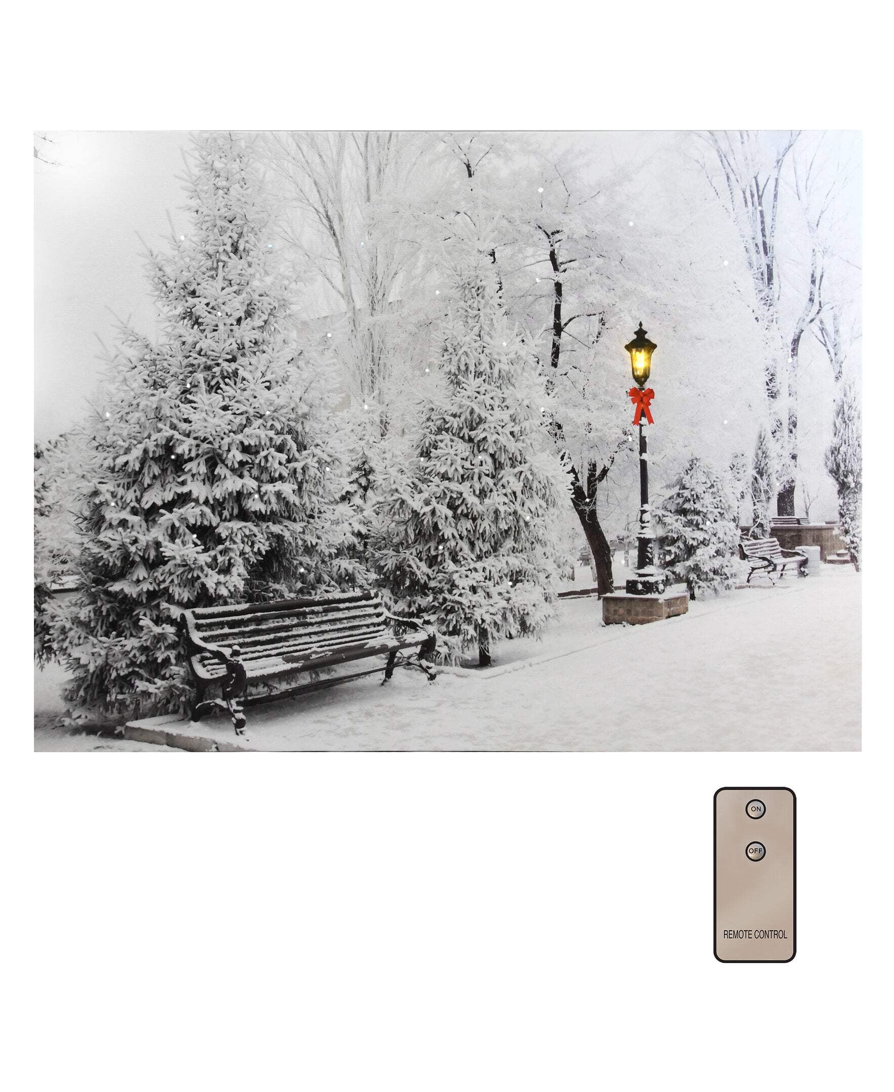 LumaBase Decorative Indoor Winter Wonderland LED Lighted Wall Art with ...