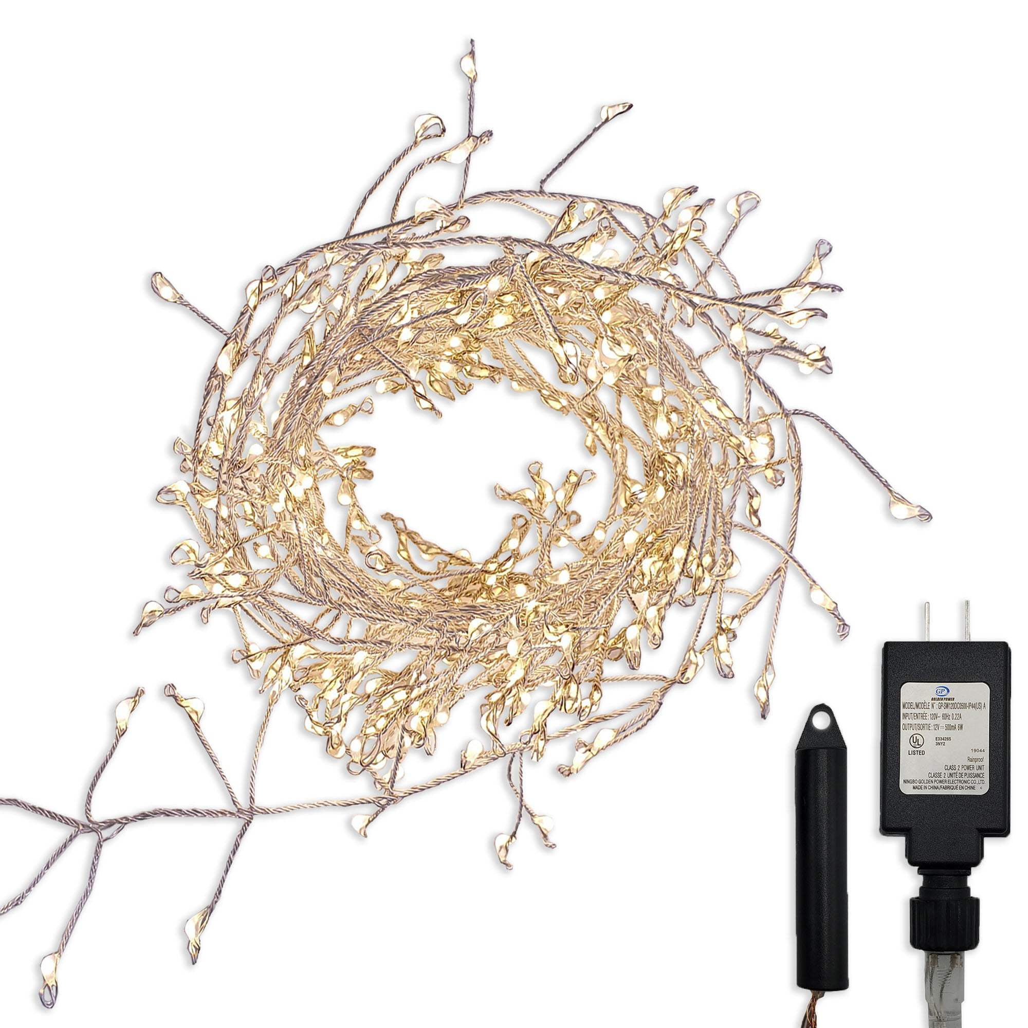 LumaBase Electric Firecracker LED Fairy String Lights - Silver Wire and ...