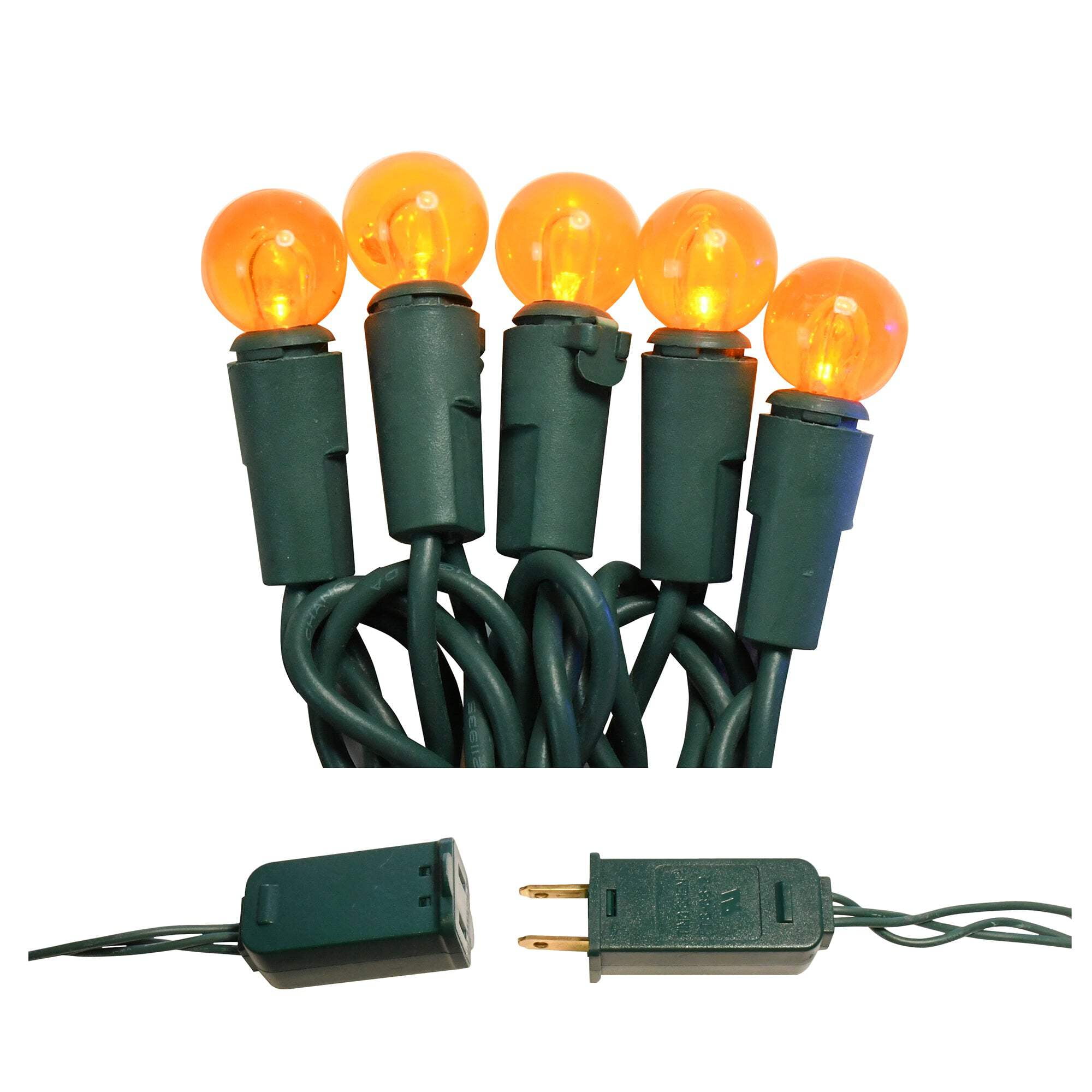 LumaBase Electric String Lights with LED Globes (Orange) - Walmart.com