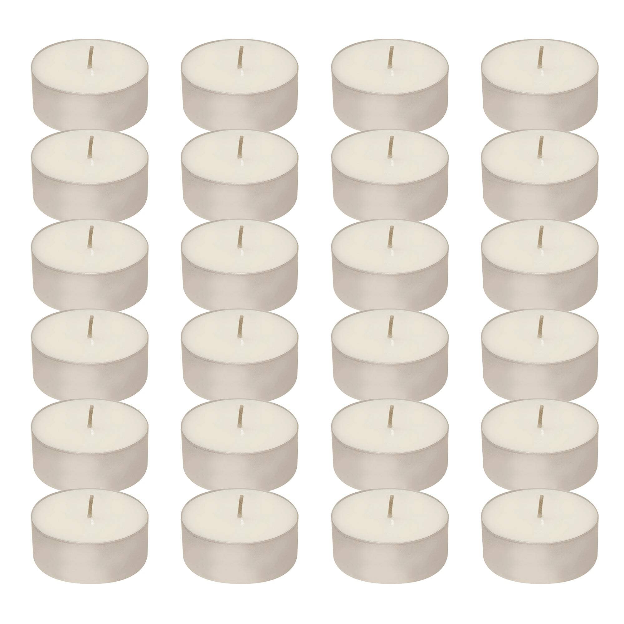 LumaBase Jumbo Long Burn Tea Light Candles, Extra Large (24 Pack ...