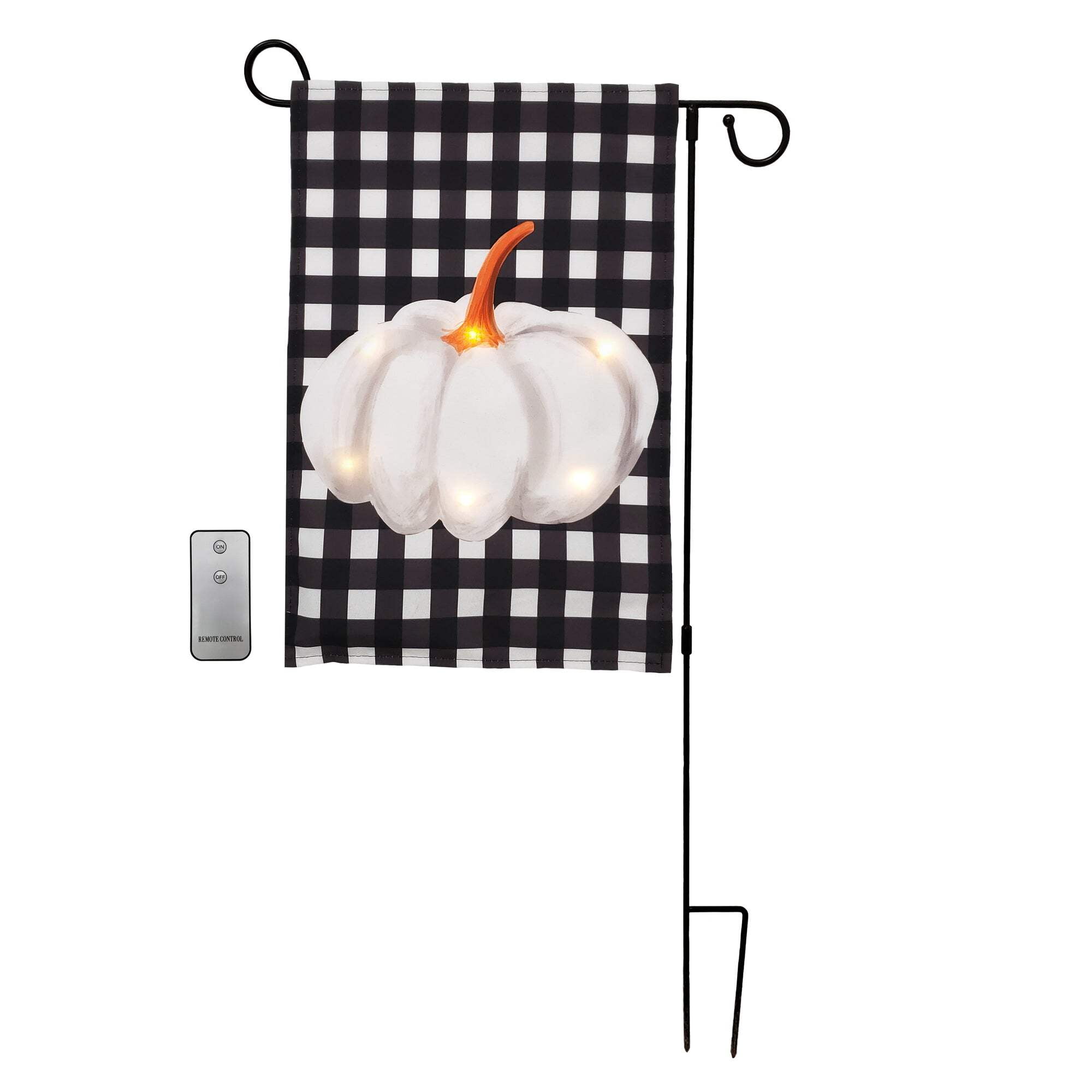 LumaBase Lighted LED Outdoor Banner with Remote Control and Garden Flag ...