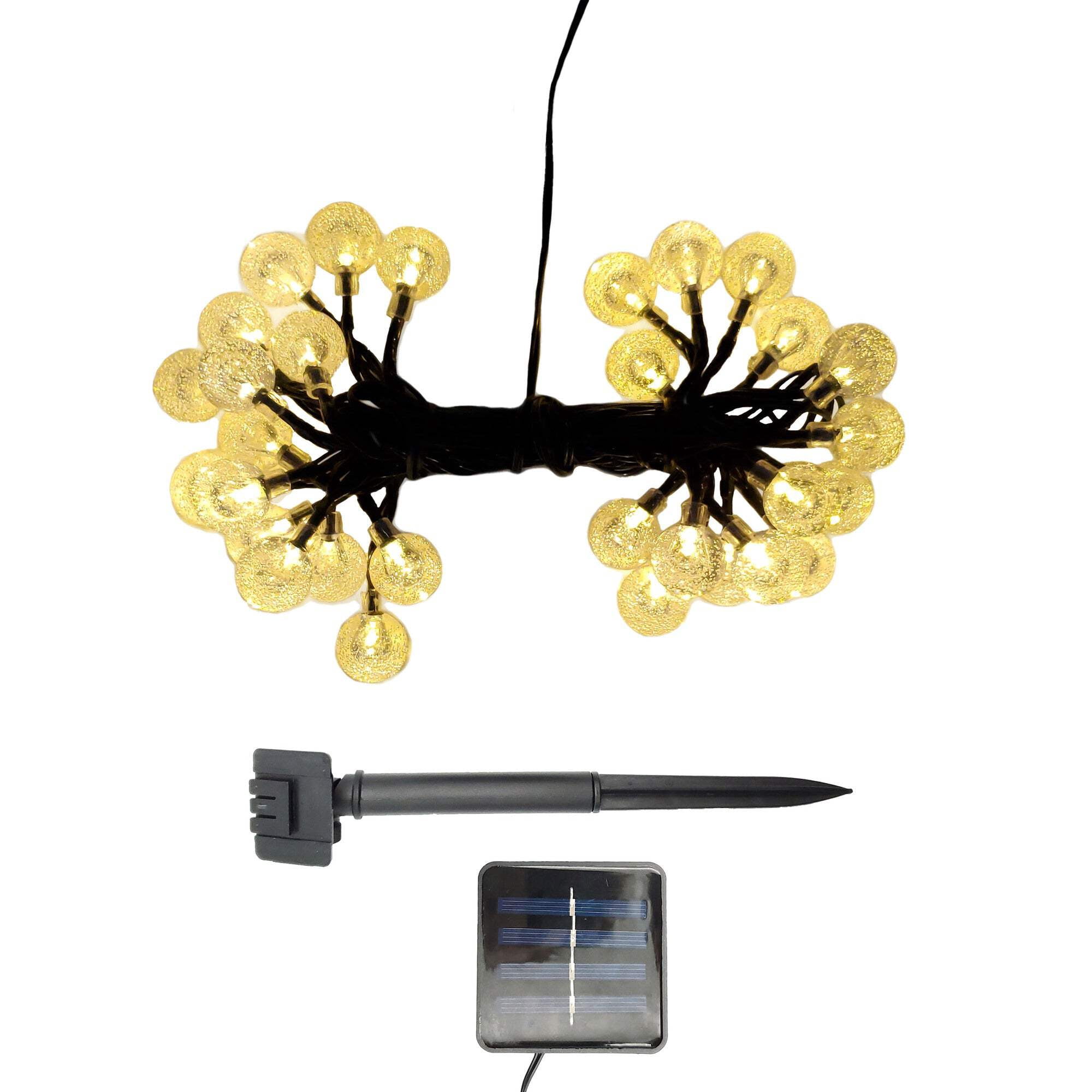 Solar-Powered Crystal Ball String Lights - Walmart.com