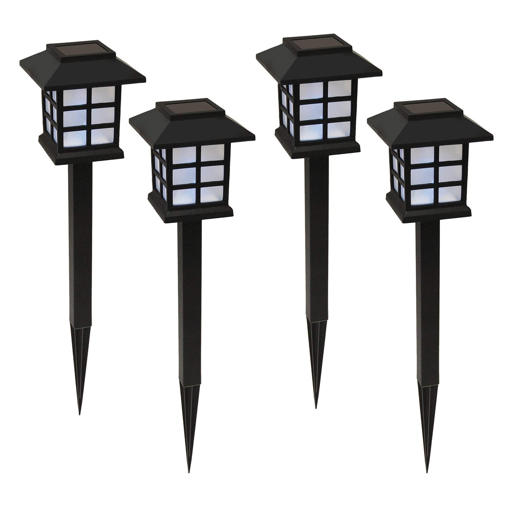 LumaBase Solar Powered Ground Stakes, Black Window - Set of 4 - Walmart ...