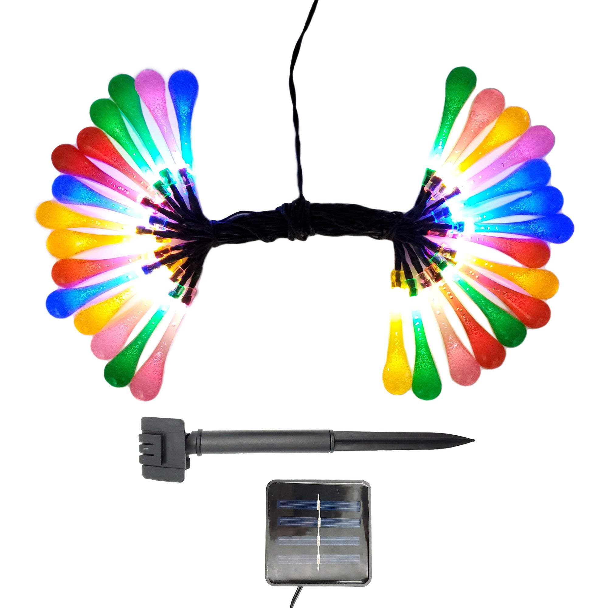 LumaBase Solar Powered Water Drop String Lights (Multicolor) - Walmart.com
