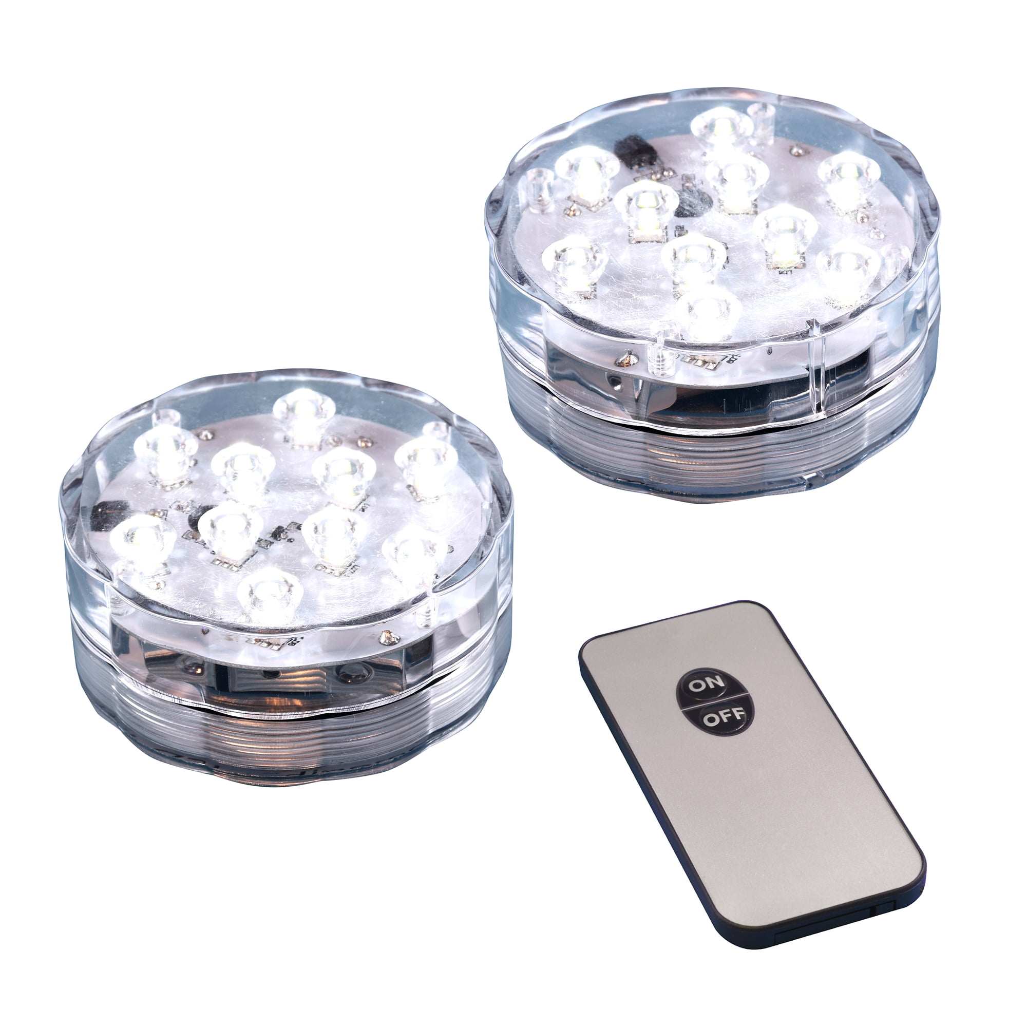 LumaBase Submersible Battery Operated White LED Lights with Remote ...