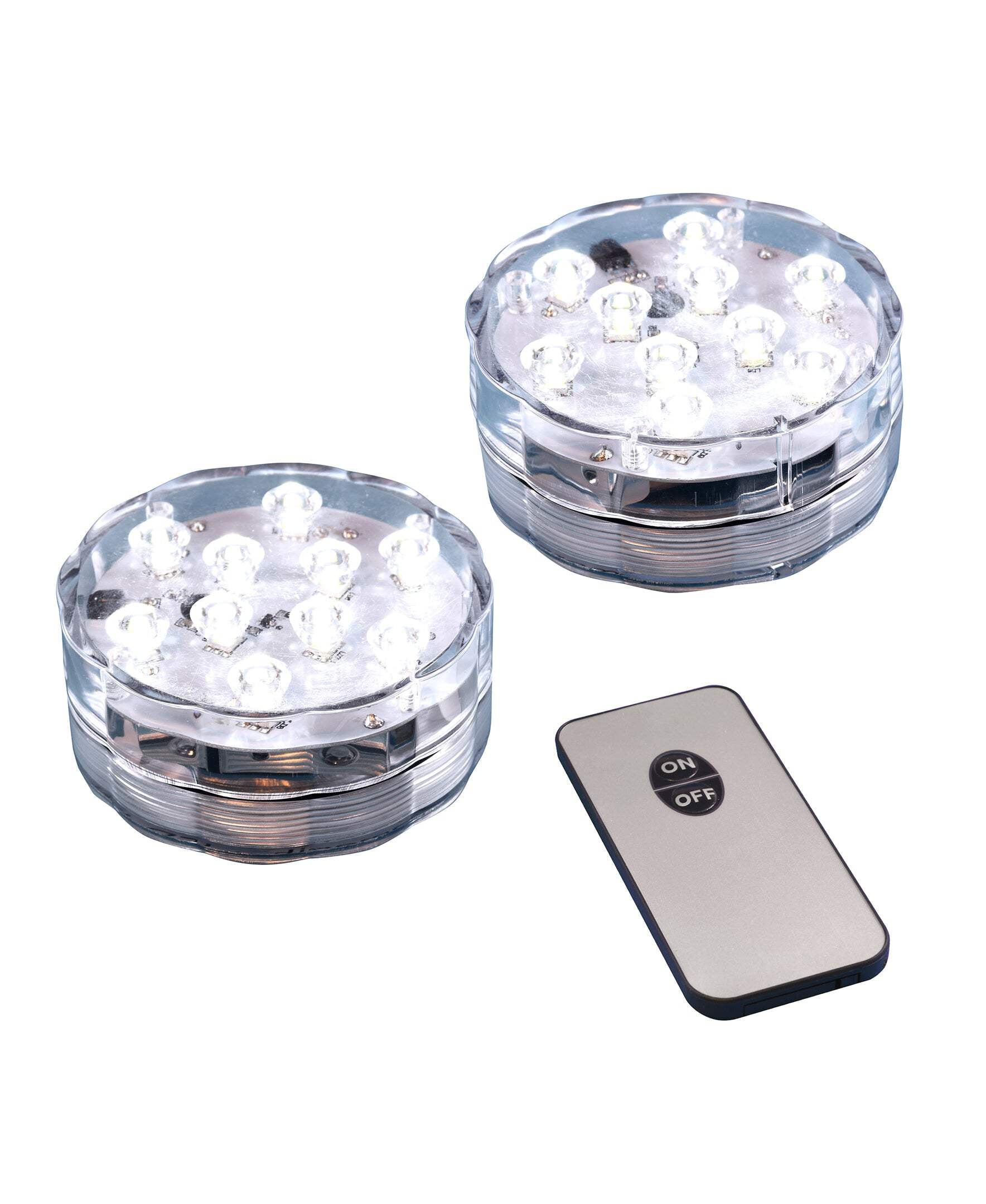 LumaBase Submersible Battery Operated White LED Lights with Remote ...