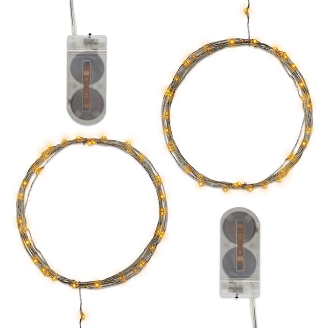 LumaBasse Battery Operated LED Fairy String Lights - Set of 2 (Amber ...