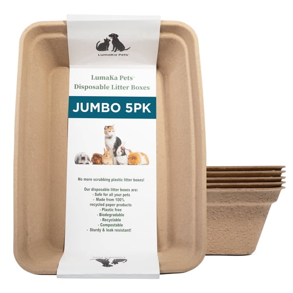 LumaKa Pets Disposable, Jumbo Cat Litter Box 5-Pack, Leak-Resistant ...
