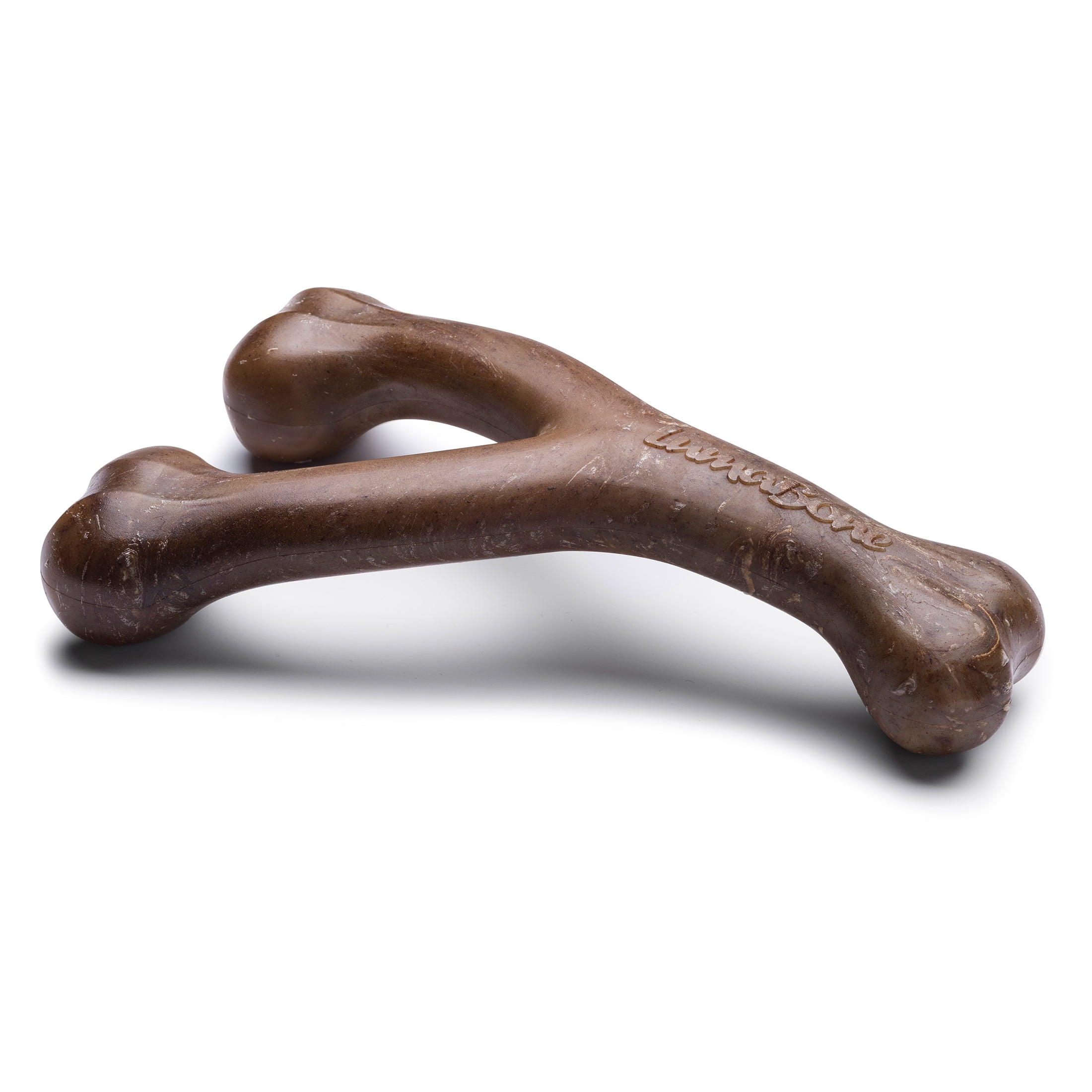 Lumabone Real Bacon Durable Wishbone Dog Chew Toy, Large - Walmart.com