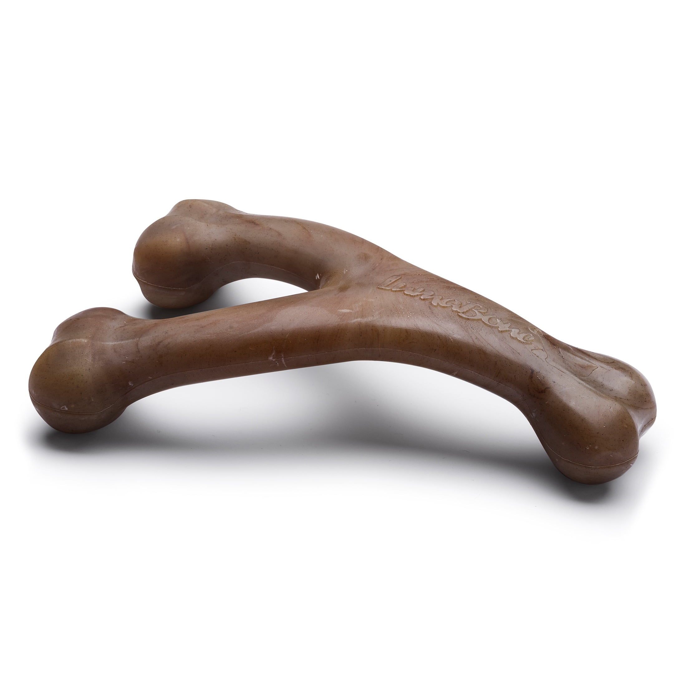Lumabone Real Bacon Durable Wishbone Dog Chew Toy, Medium - Walmart.com