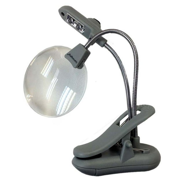 Lumagny 2.5" (6.4 cm) Diameter Lens Magnifier | Dual Flex Gooseneck LED ...