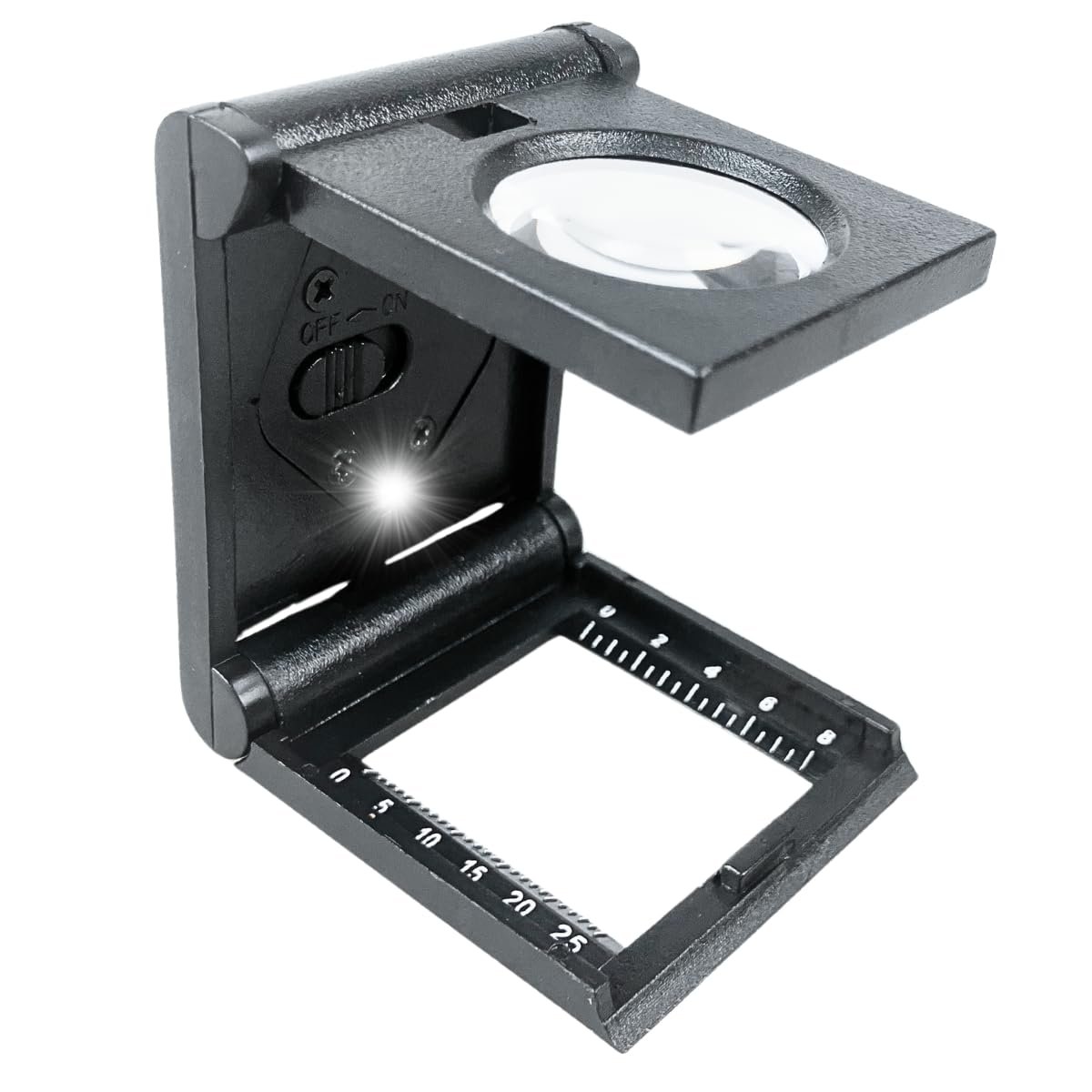 Lumagny Mini Folding Magnifier 5X Power 1" 2.5 cm Lens LED Light Dual ...