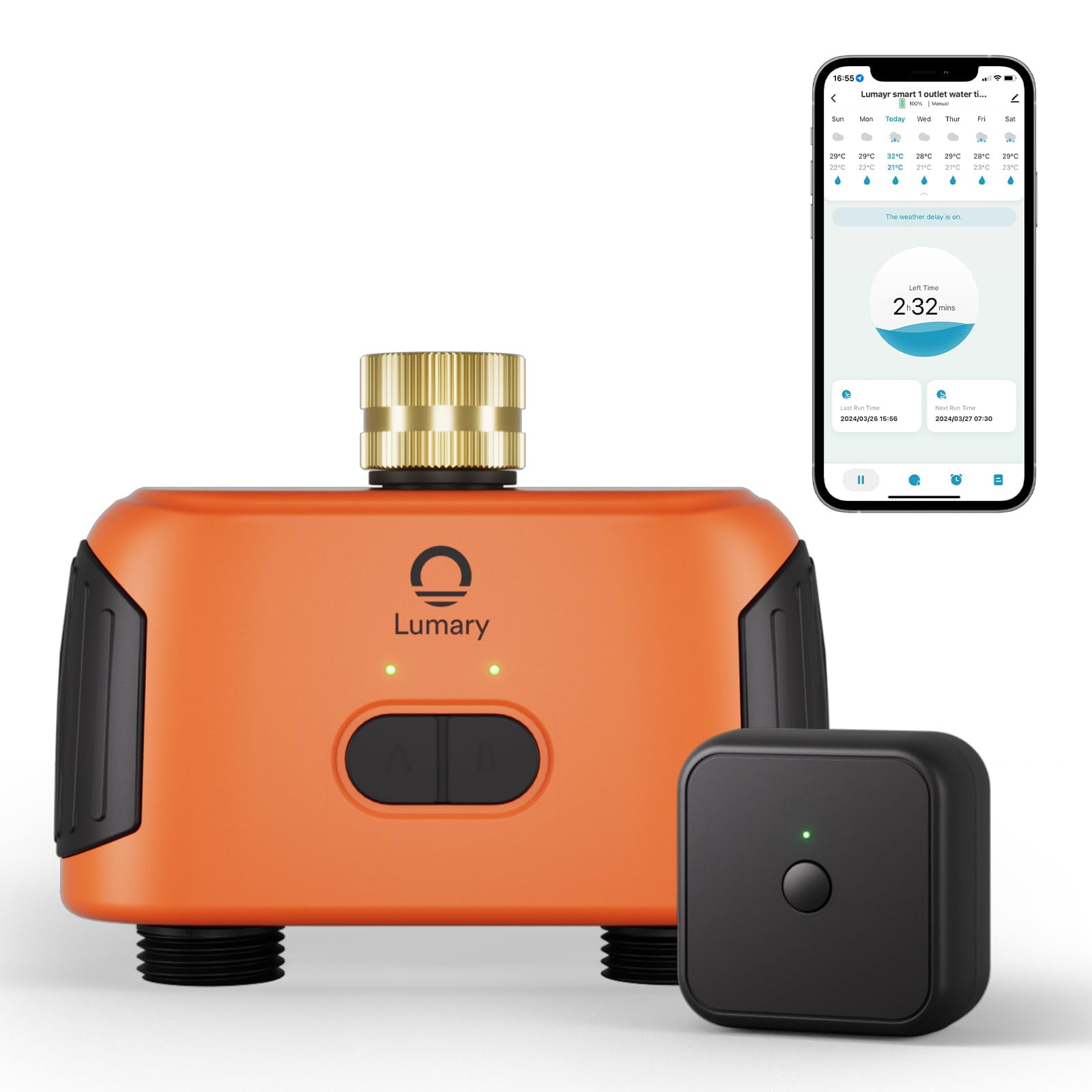 Lumary WiFi Sprinkler Timer with 2 Port, Smart Water Timer for Garden ...