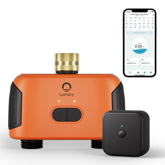 Lumary WiFi Sprinkler Timer with 2 Port, Smart Water Timer for Garden ...
