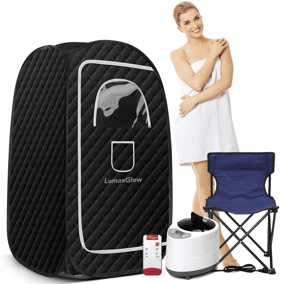 LumaxGlow Portable Steam Saunas Box with Remote Control, Fold-able with ...