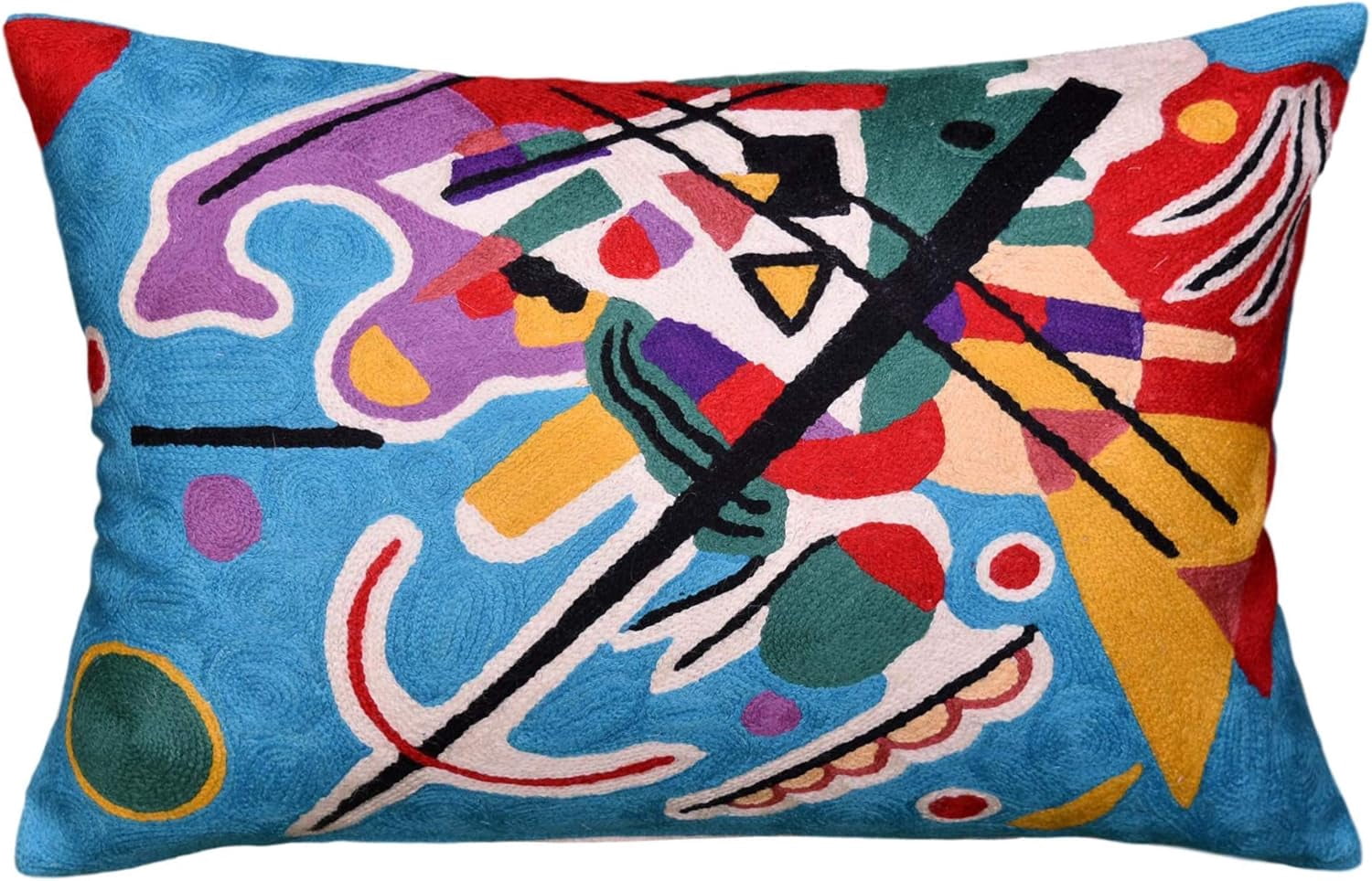 Lumbar Blue Abstract Pillow Cover Modern Throw Pillowcase Chair Cushion ...