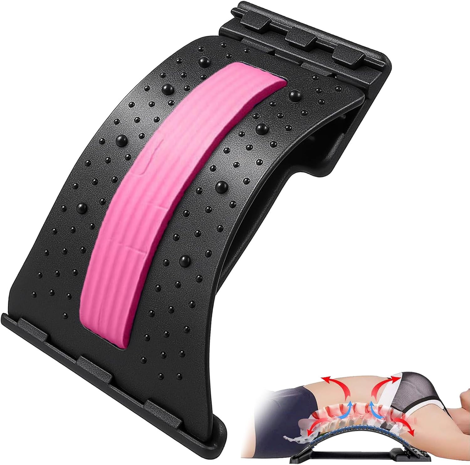 Lumbar Board Adjustable in 4 Levels, Ergonomic Lumbar Support Board ...