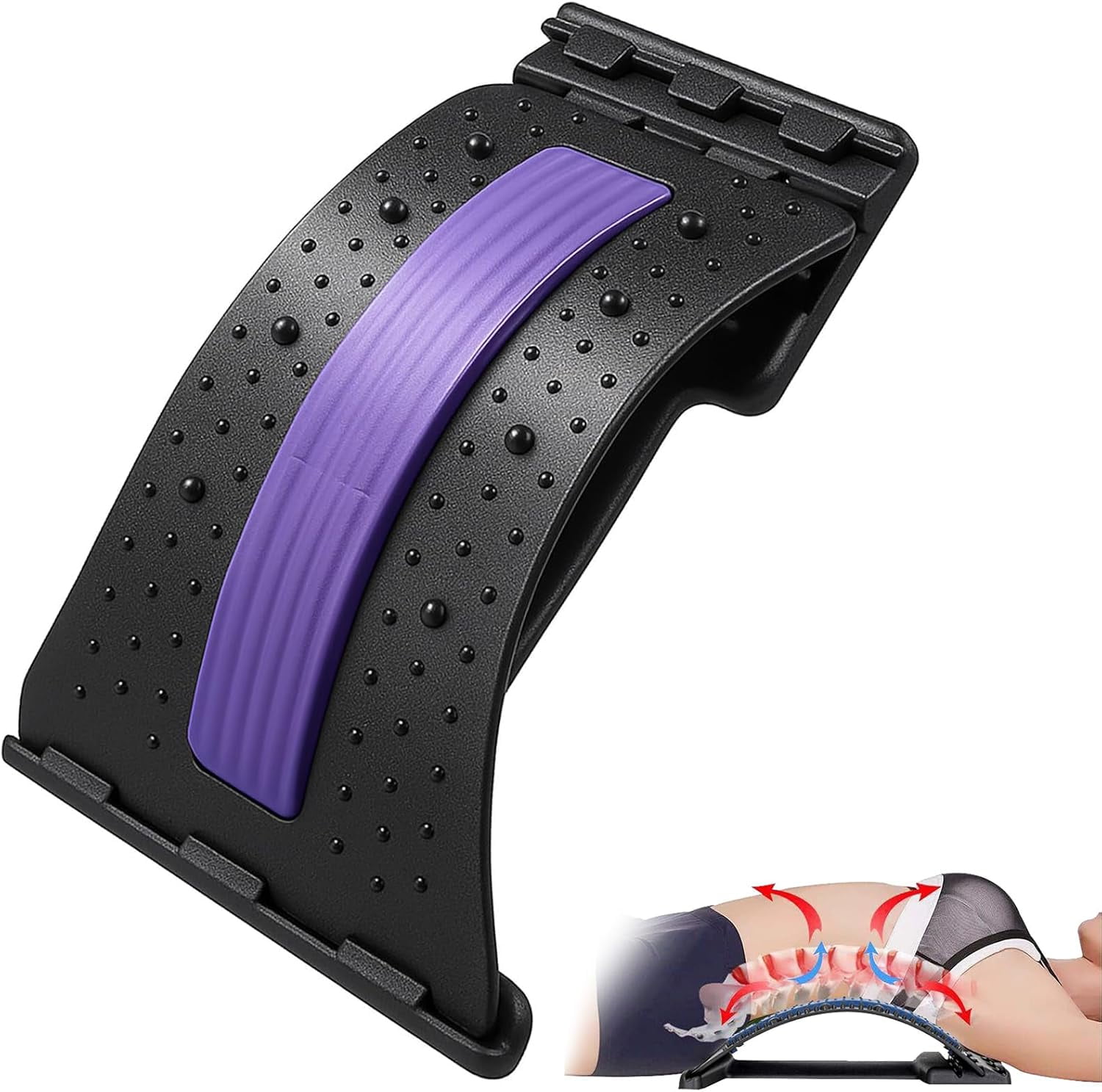 Lumbar Board Adjustable in 4 Levels, Ergonomic Lumbar Support Board ...