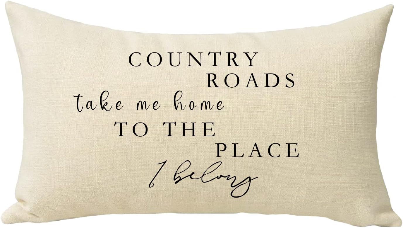 Lumbar Country Roads Take Me Home Christmas Rectangle Decorative Throw ...