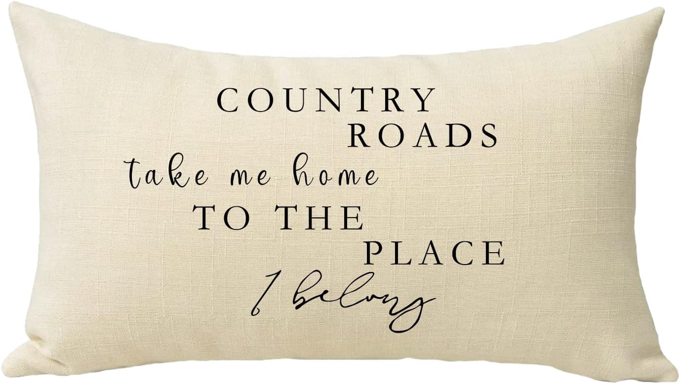 Lumbar Country Roads Take Me Home Sign Rectangle Decorative Throw ...