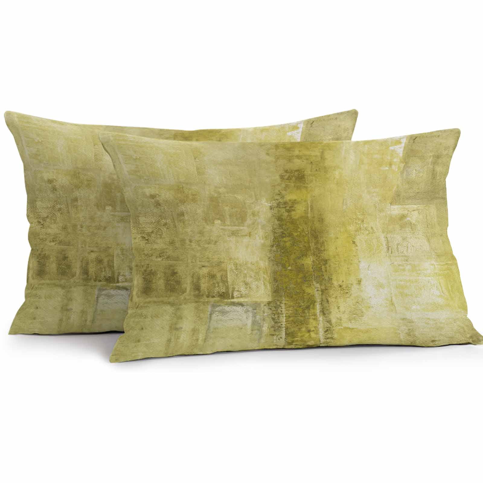 Lumbar Pillow Covers 12 x 20 Inches, Yellow Waterproof Throw Pillow ...